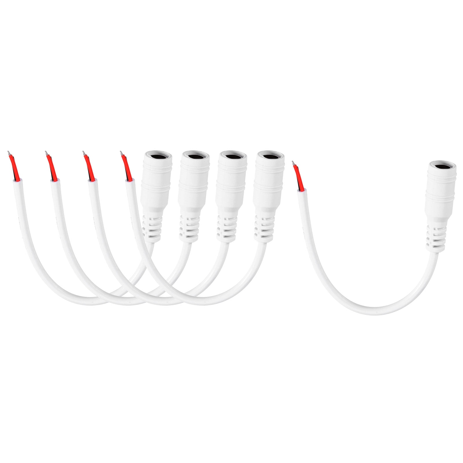 Uxcell 5pcs DC Power Pigtails Cable, 5.5 x 2.1mm Female Barrel Plug ...