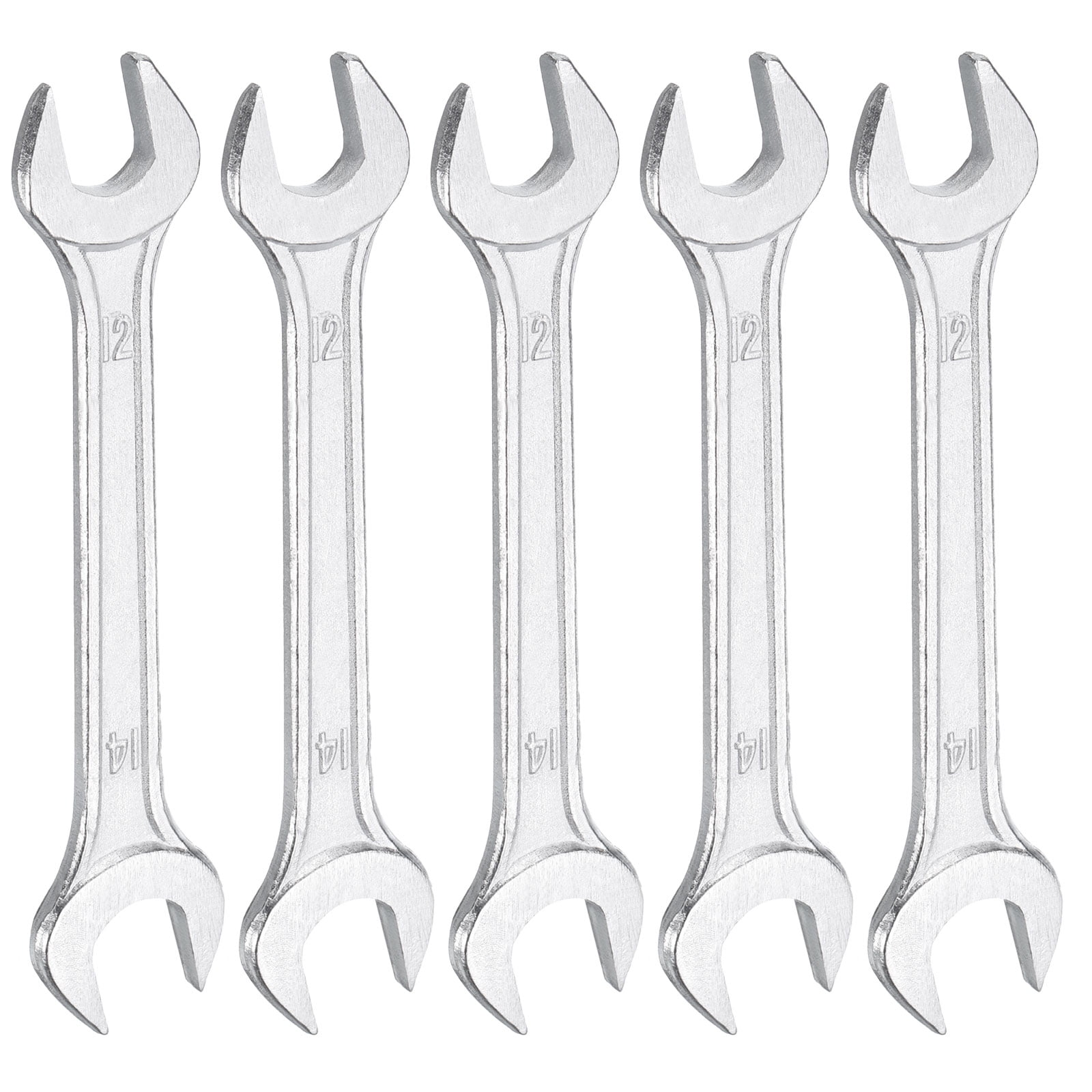 Uxcell 5pcs Double Open End Wrench 12mm x 14mm Metric U-Shaped Spanners ...