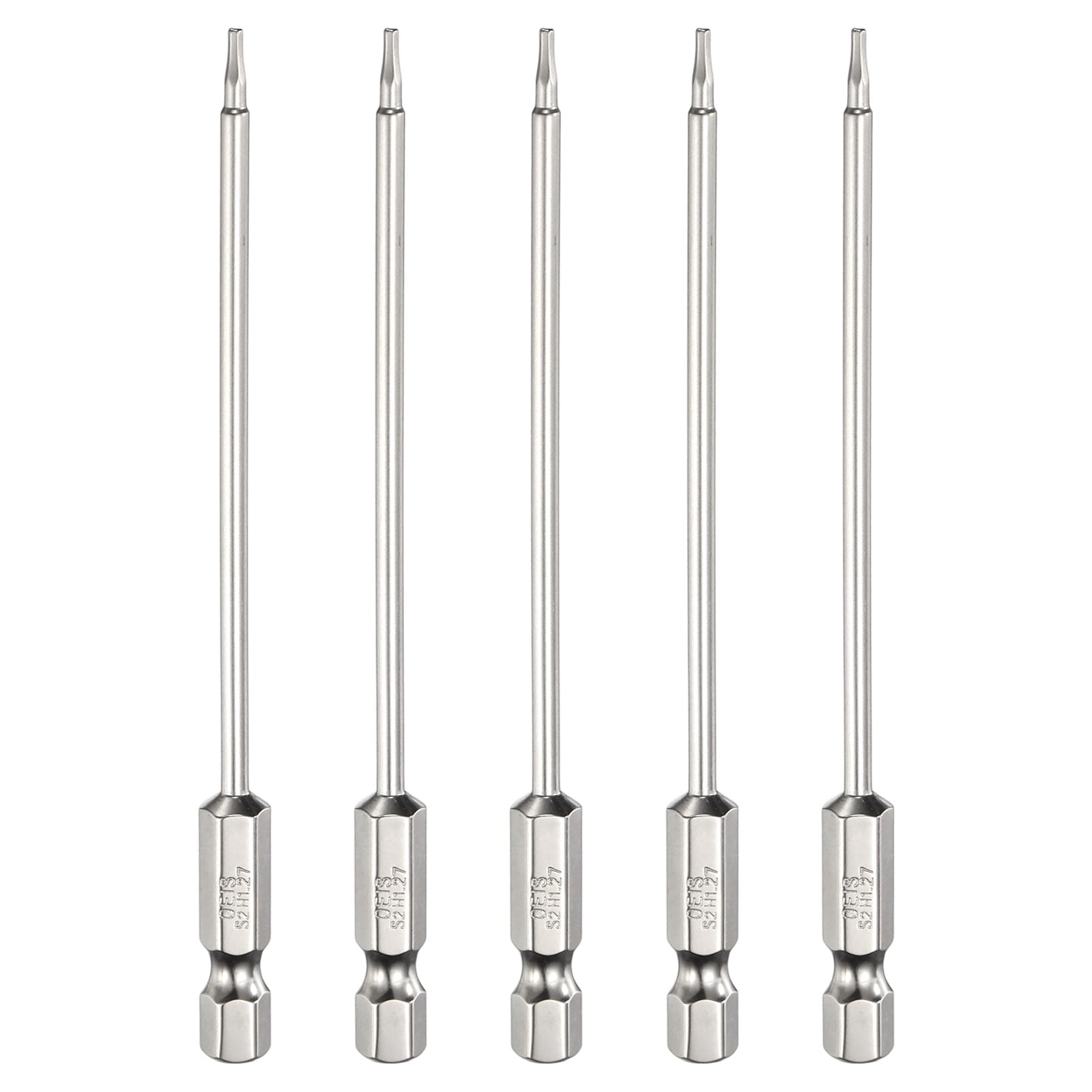 Uxcell 5pcs H1.27 Hex Head Screwdriver Bit 1.27mm Metric Flat Tip 1/4 ...
