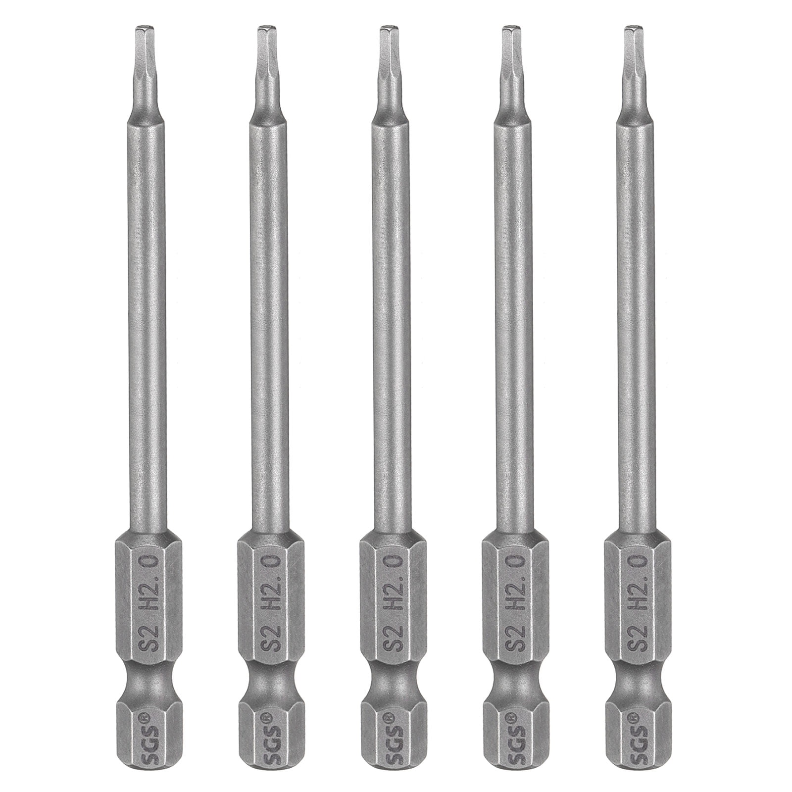 Uxcell 5pcs H2.0 Hex Head Drill Bit Wrench 2mm Metric Flat Tip 1/4" Hex ...