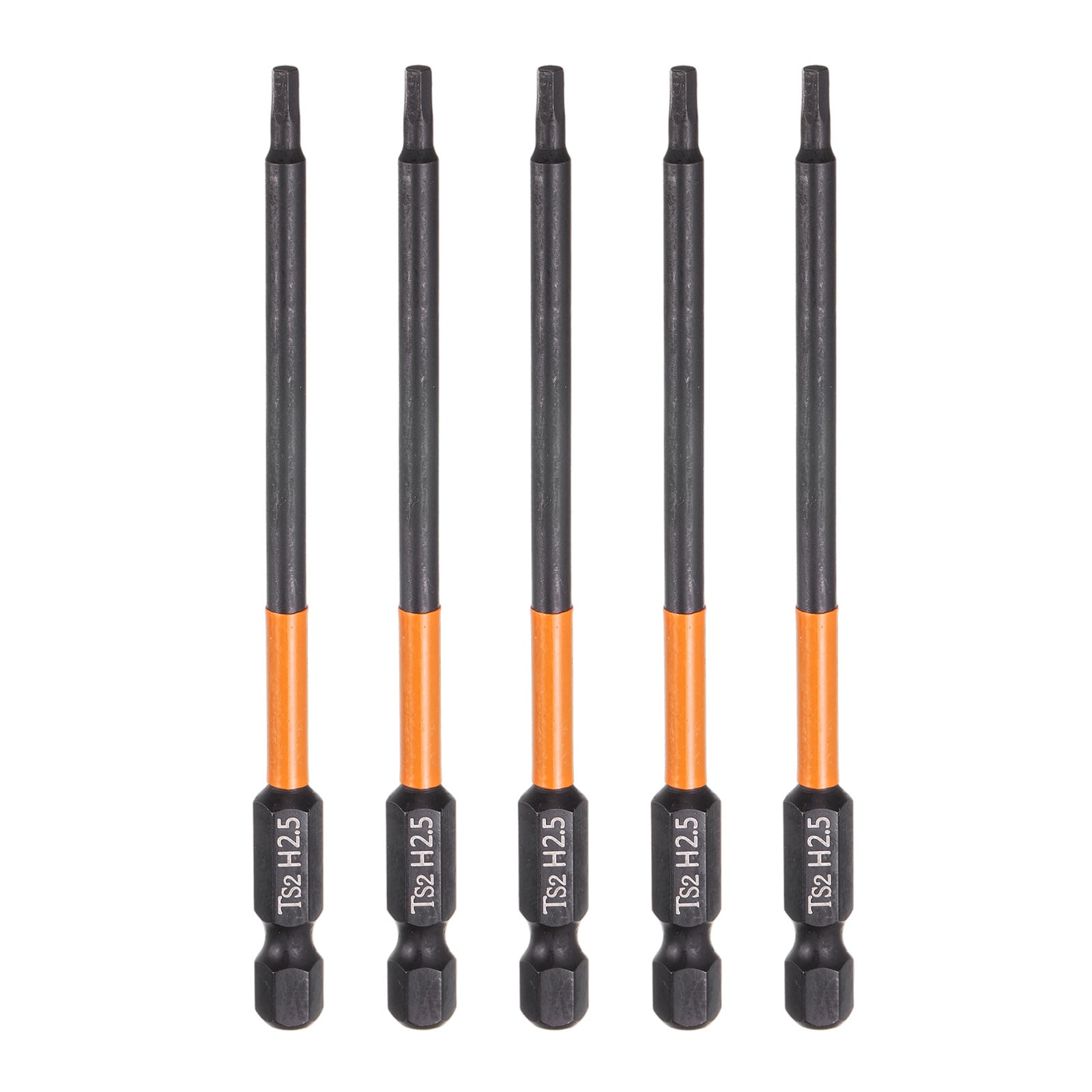 Uxcell 5pcs H2.5 Hex Head Drill Bit Wrench 2.5mm Metric Flat Tip 1/4 ...
