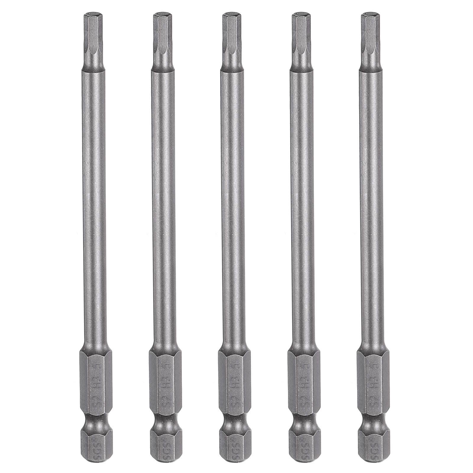 Uxcell 5pcs H3.5 Hex Head Drill Bit Wrench 3.5mm Metric Flat Tip 1/4 ...