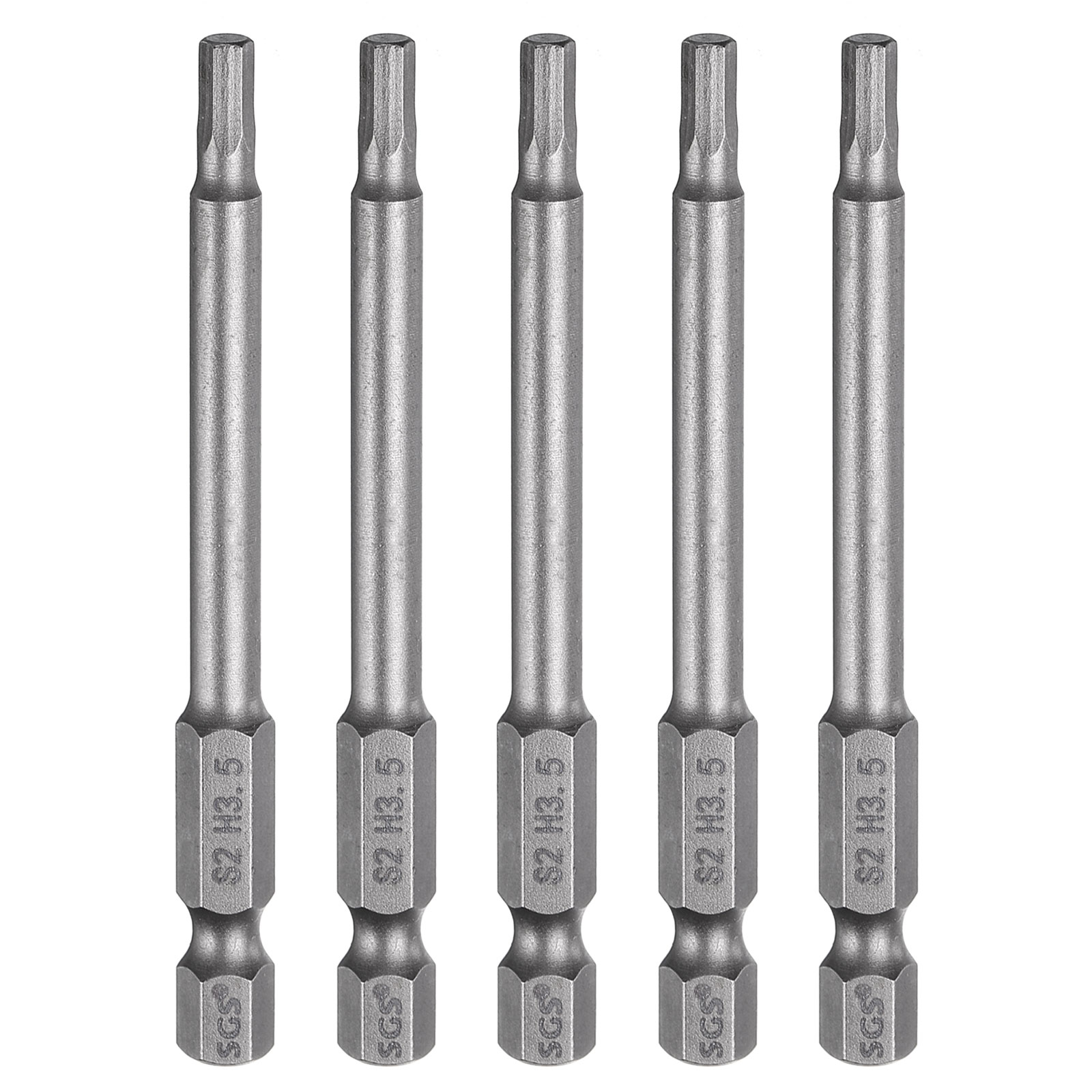 Uxcell 5pcs H3.5 Hex Head Drill Bit Wrench 3.5mm Metric Flat Tip 1/4 ...