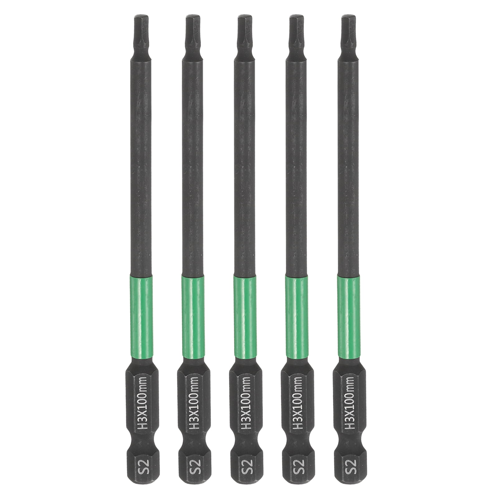 Uxcell 5pcs H3 Flat Hex Head Screwdriver Bit 3mm Metric Tip 1/4" Hex ...