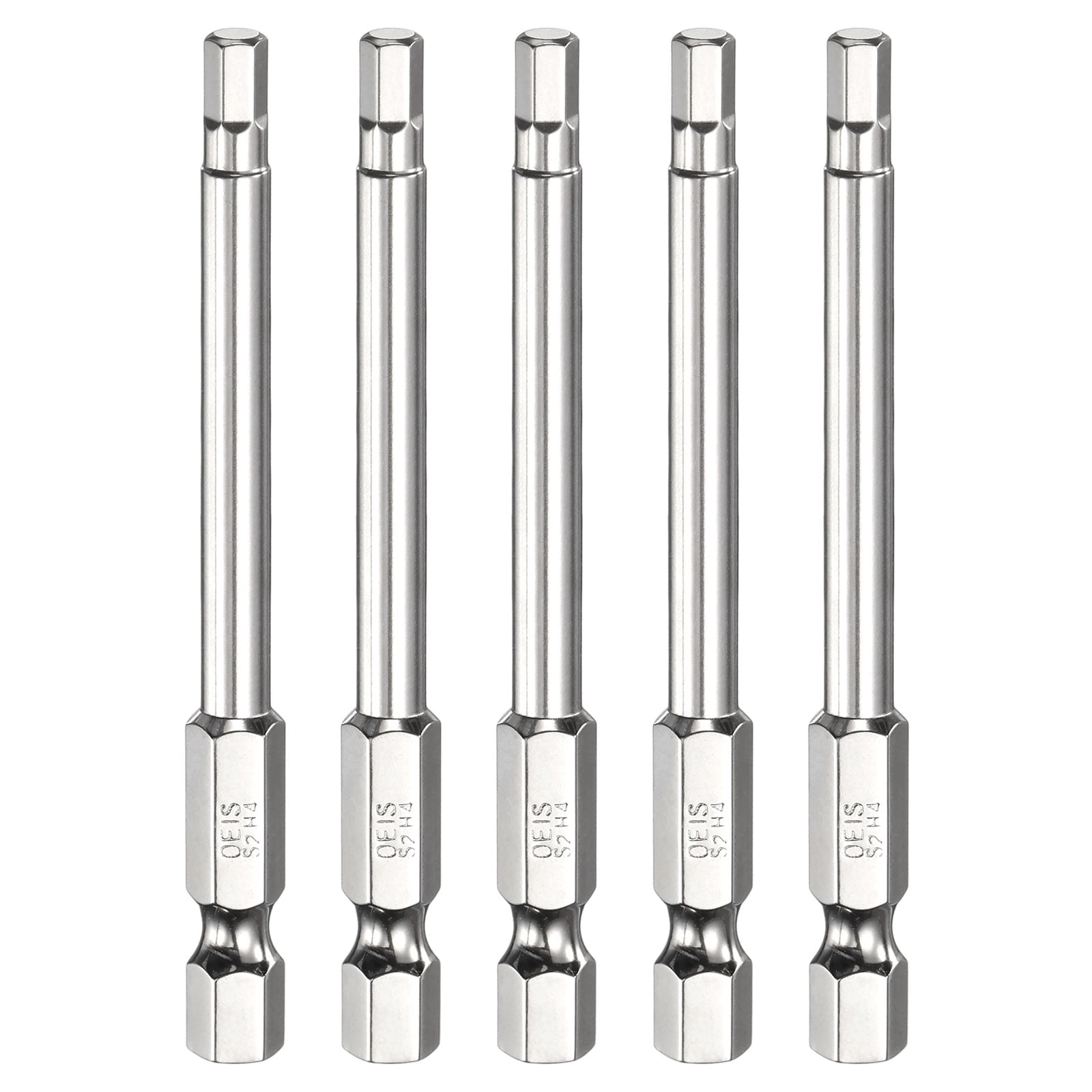 Uxcell 5pcs H4.0 Hex Head Screwdriver Bit 4.0mm Metric Flat Tip 1/4 ...