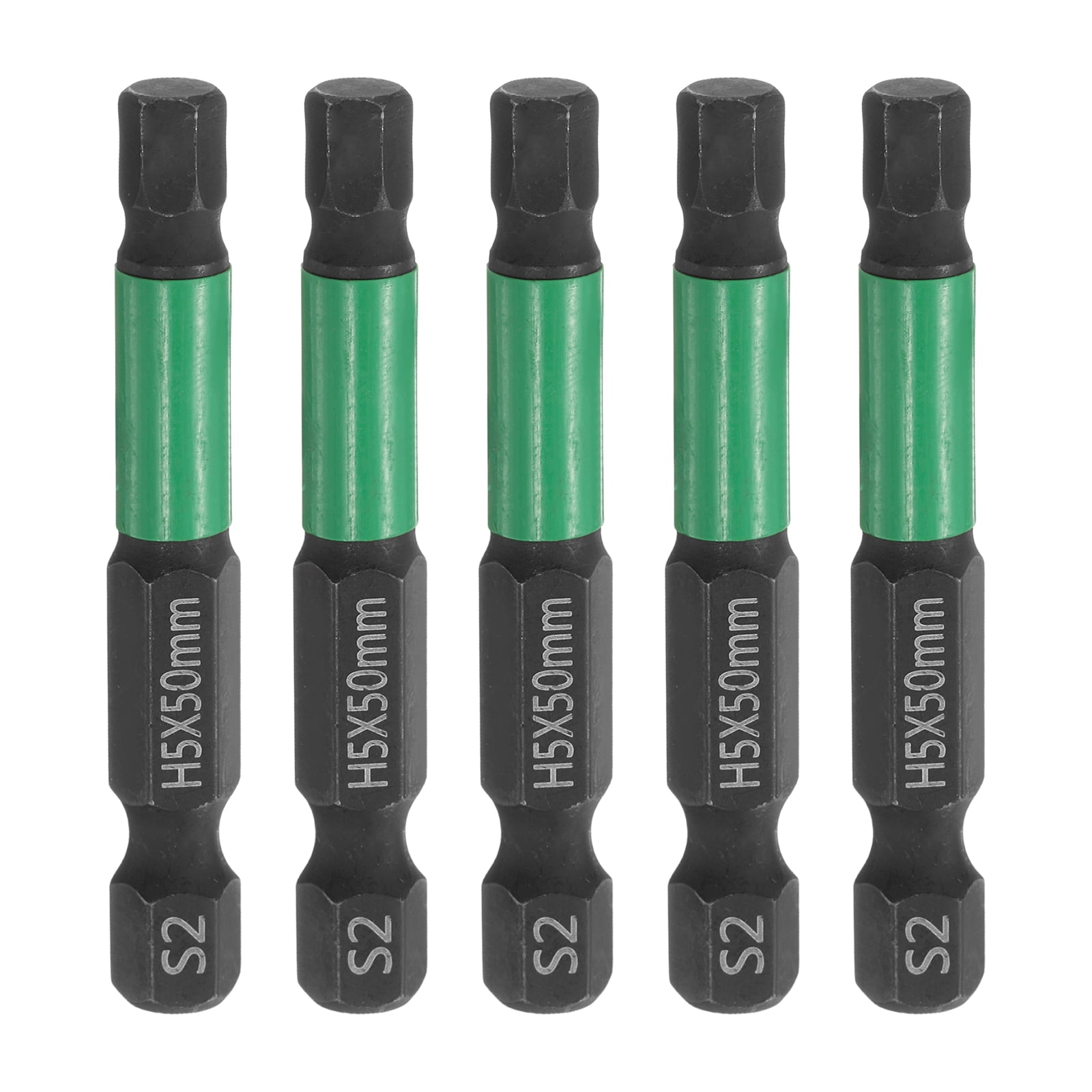 Uxcell 5pcs H5 Flat Hex Head Screwdriver Bit 5mm Metric Tip 1/4" Hex ...