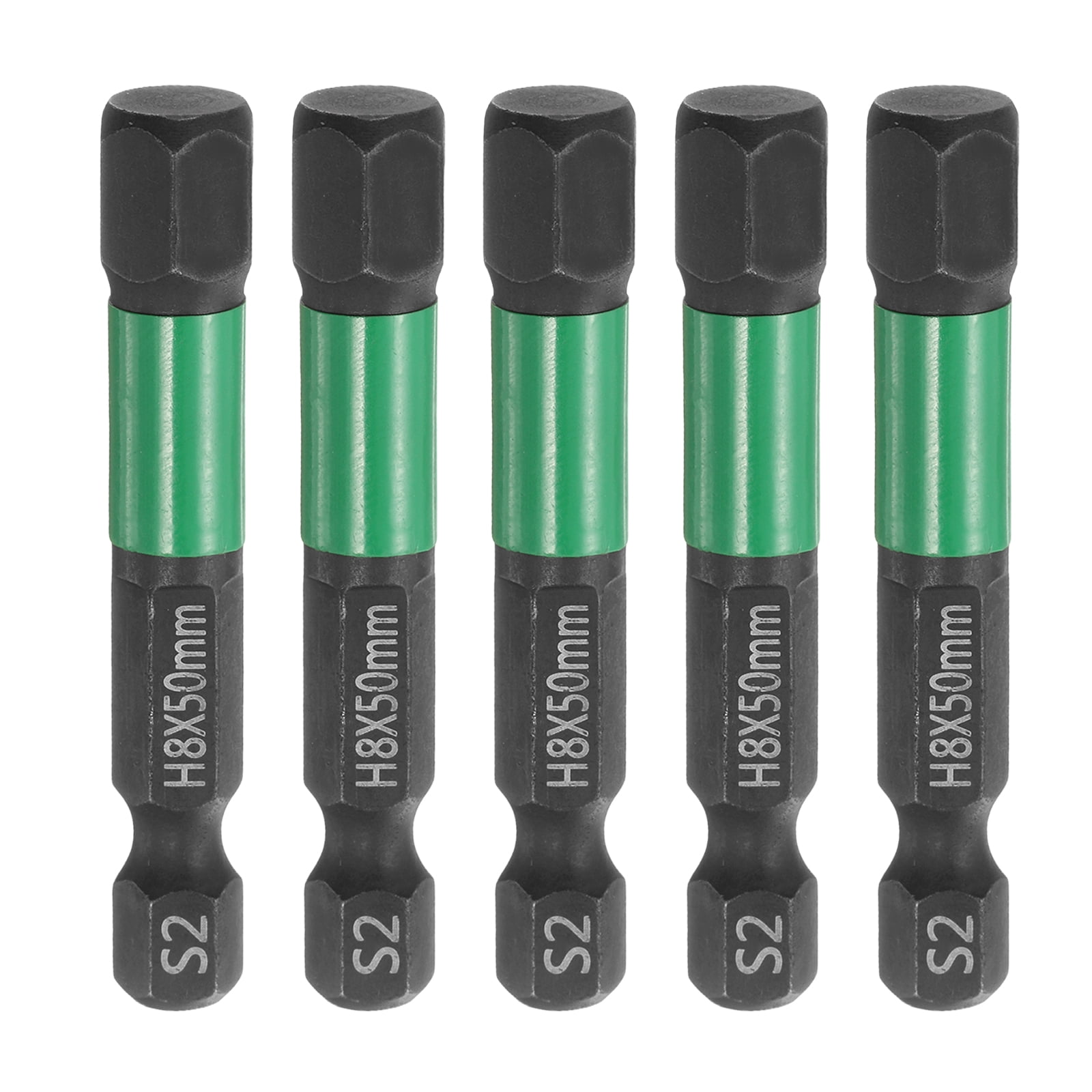 Uxcell 5pcs H8 Flat Hex Head Screwdriver Bit 8mm Metric Tip 1/4" Hex ...