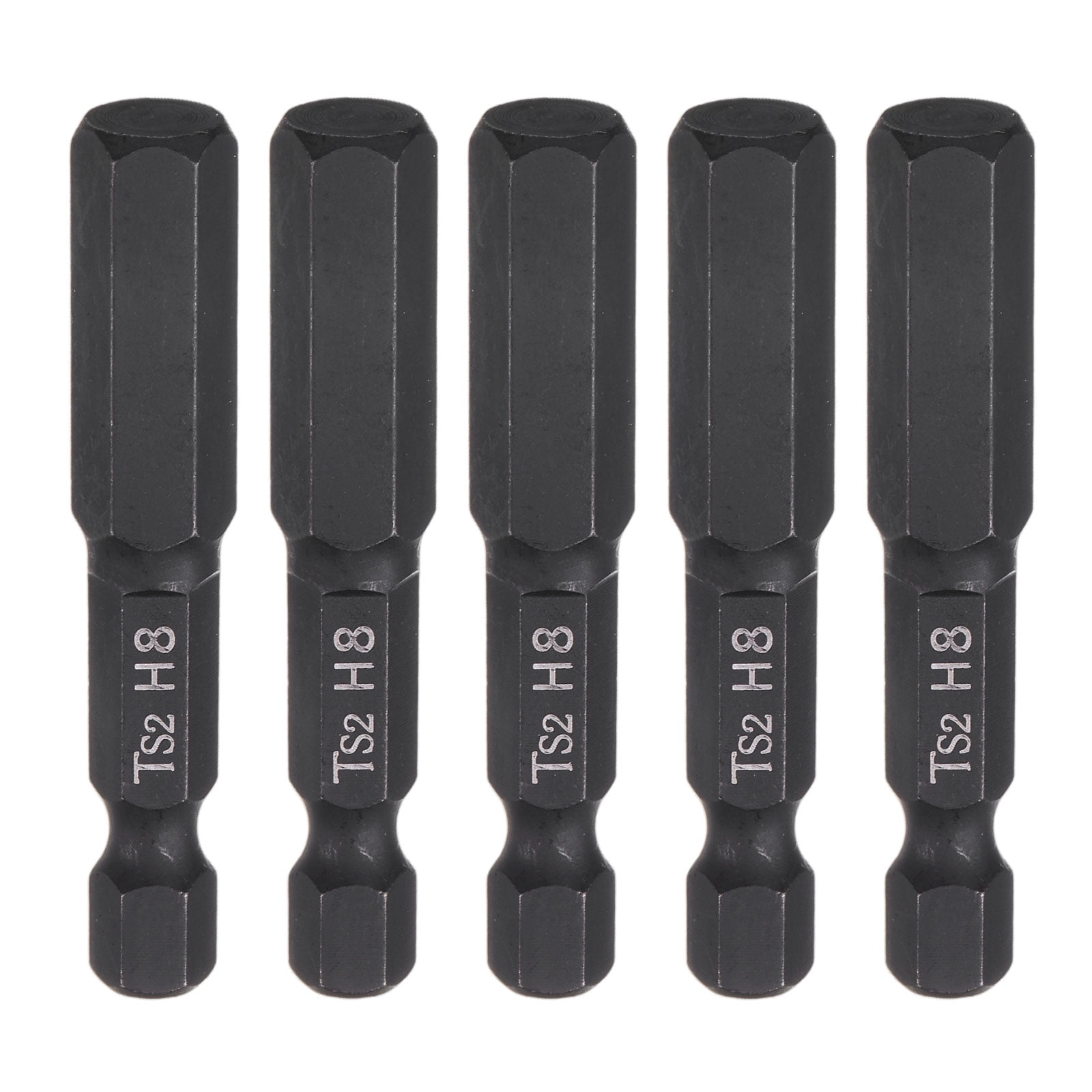 Uxcell 5pcs H8 Hex Head Drill Bit Wrench 8mm Metric Flat Tip 1/4" Hex ...