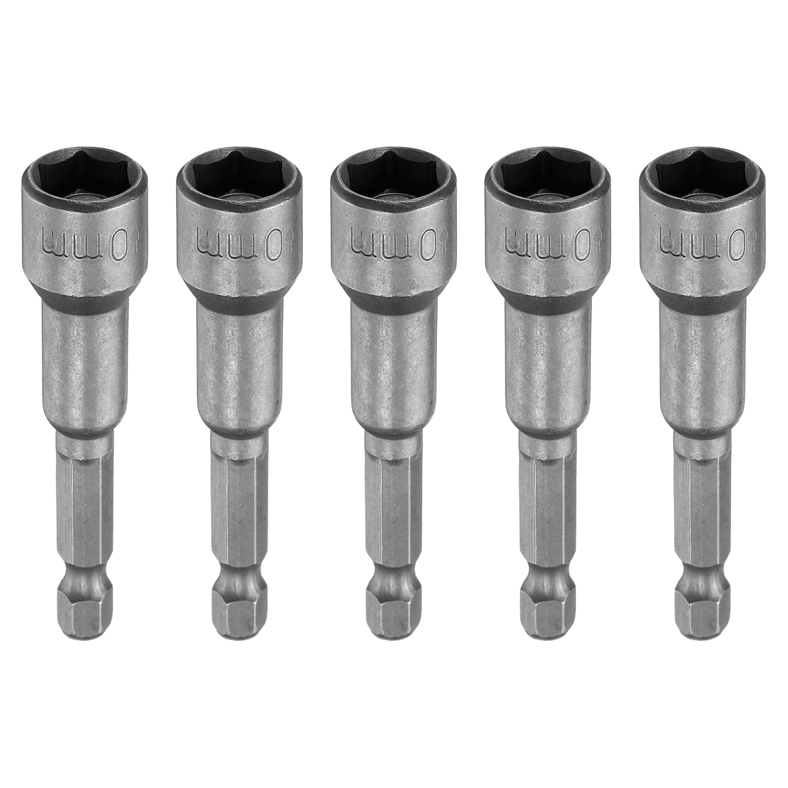 Uxcell 5pcs Hex Nut Driver Drill Bit 10mm Metric 6-Point Socket 1/4" Hex Shank Magnetic Setter ...