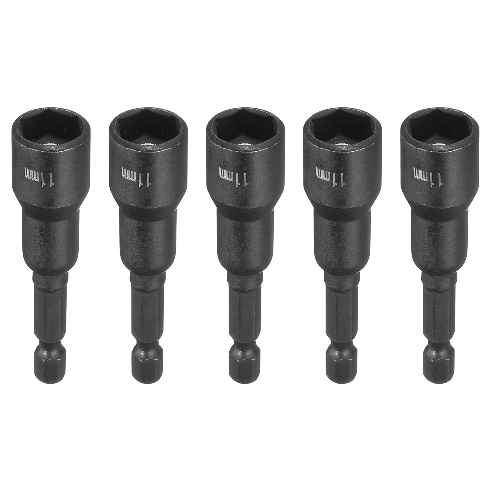 Uxcell 5pcs Hex Nut Driver Drill Bit 11mm 6-Points Socket 1/4" Hex ...