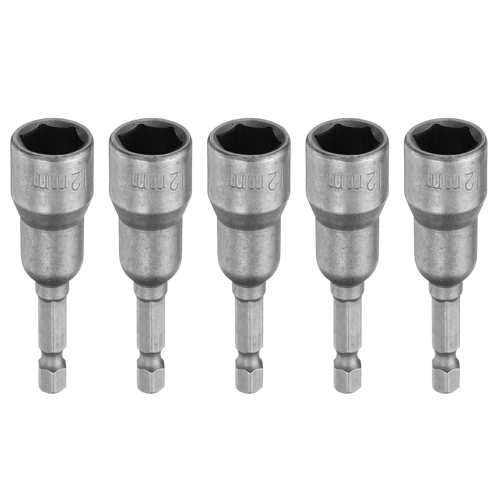 Uxcell 5pcs Hex Nut Driver Drill Bit 12mm Metric 6-Point Socket 1/4 ...