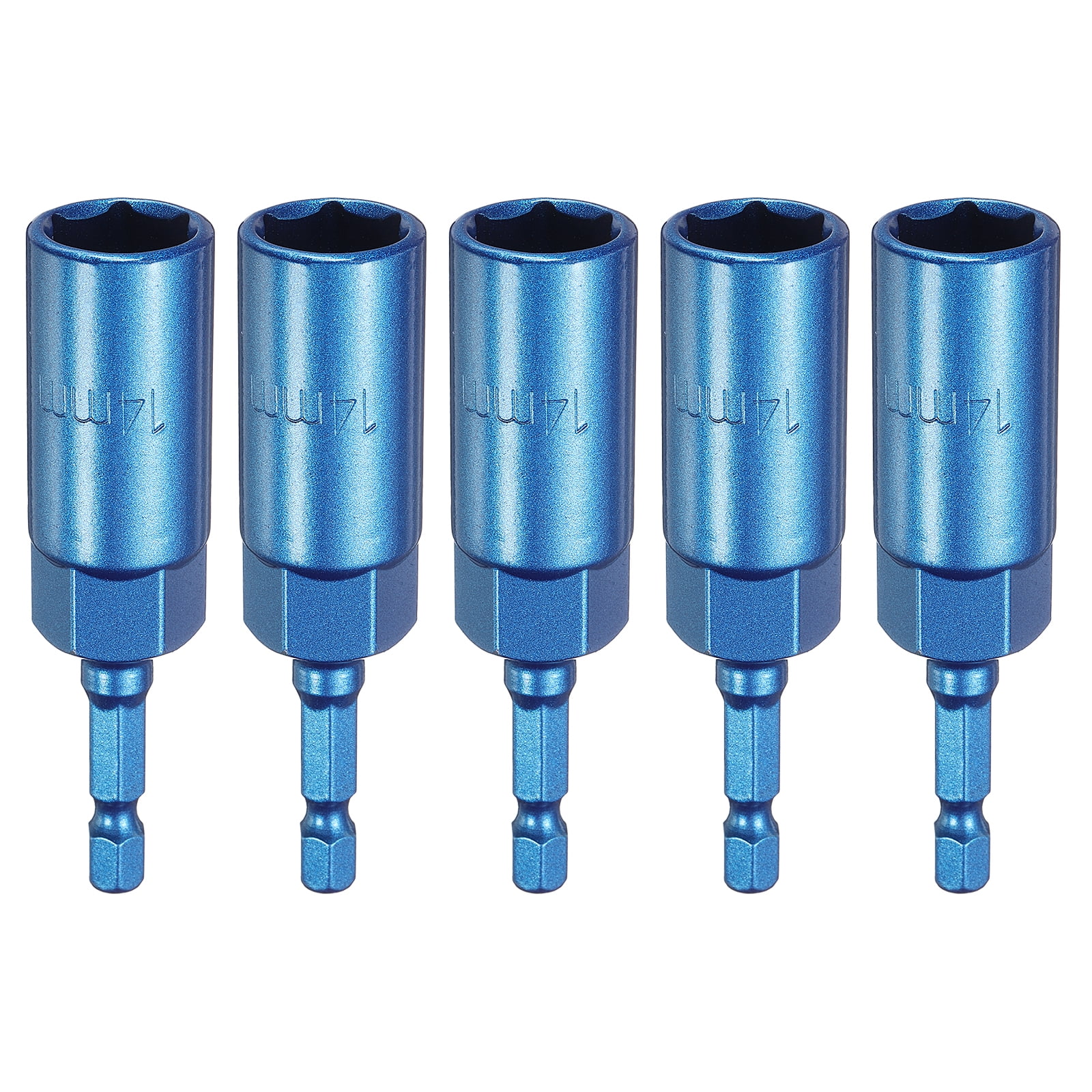 Uxcell 5pcs Hex Nut Driver Drill Bit 14mm 6-Points Socket 1/4" Hex ...