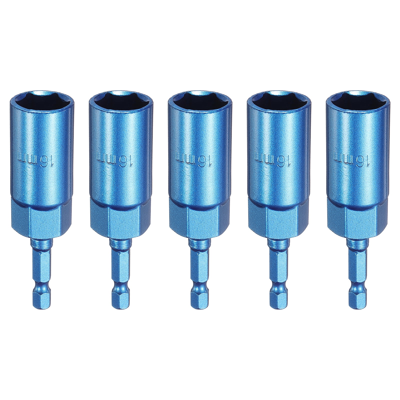 Uxcell 5pcs Hex Nut Driver Drill Bit 16mm 6-Points Socket 1/4" Hex ...