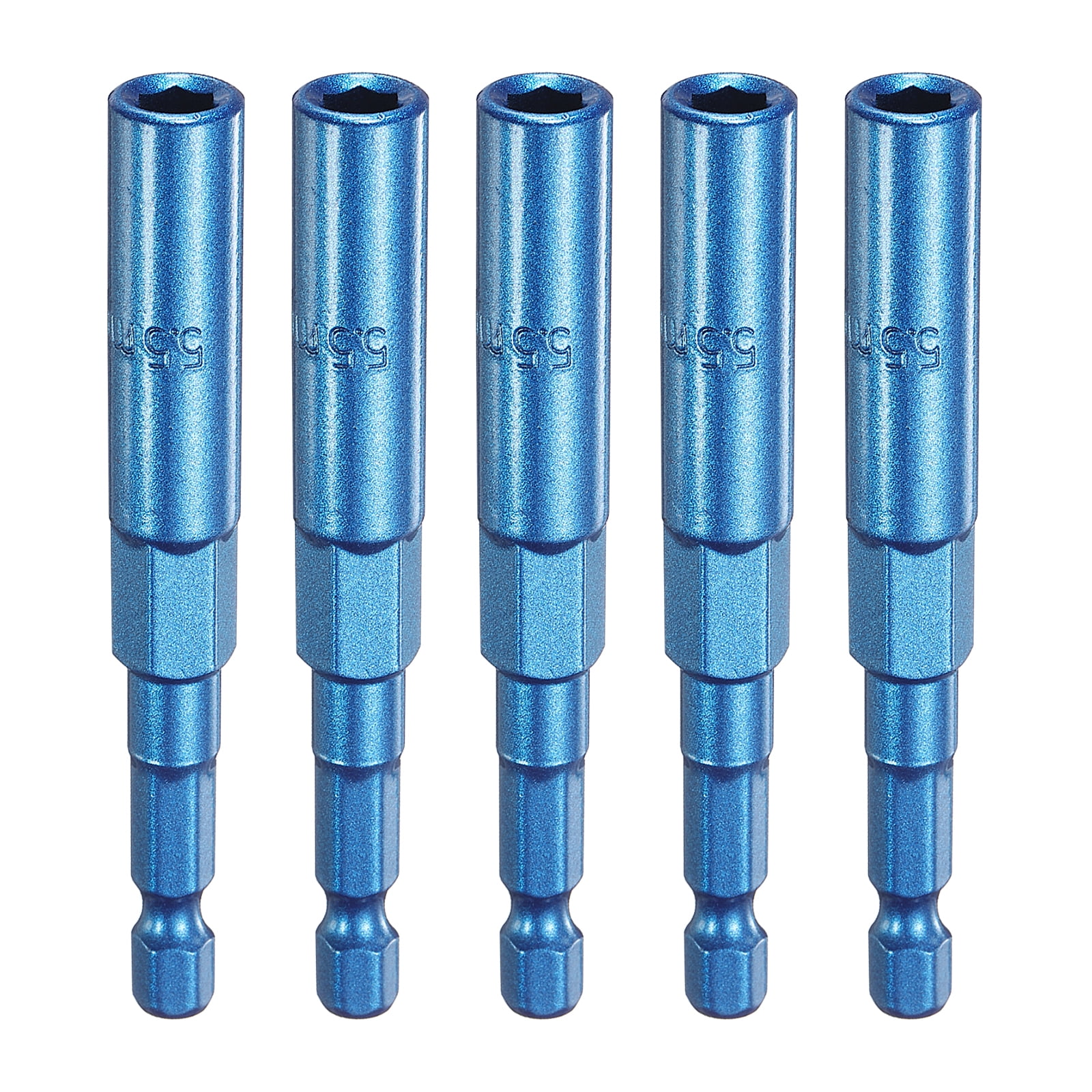 Uxcell 5pcs Hex Nut Driver Drill Bit 5.5mm 6-Points Socket 1/4" Hex ...