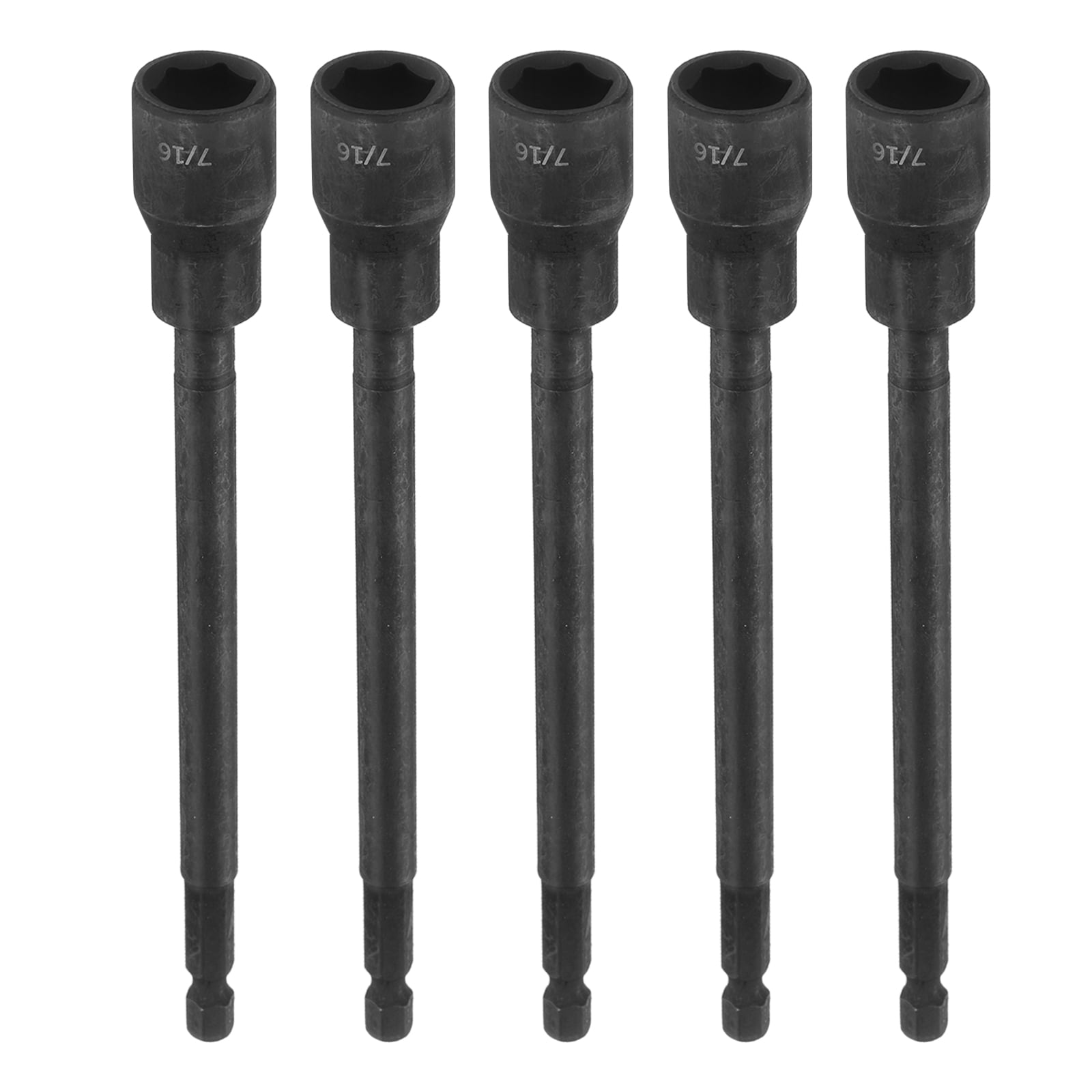 Uxcell 5pcs Hex Nut Driver Drill Bit 7/16" 6-Point Socket 1/4" Hex ...