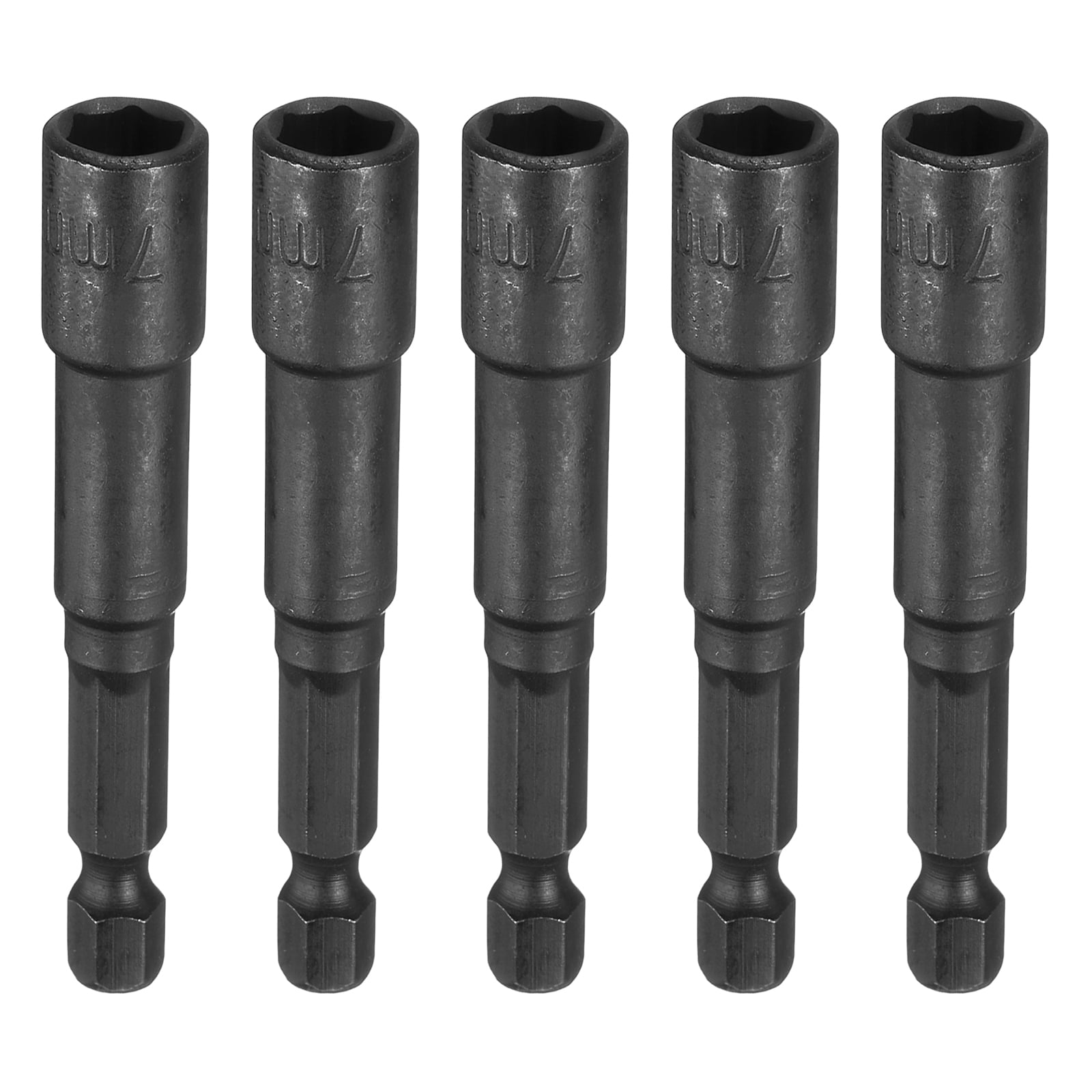 Uxcell 5pcs Hex Nut Driver Drill Bit 7mm 6-Points Socket 1/4" Hex Shank Magnetic Nut Setter CR-V ...