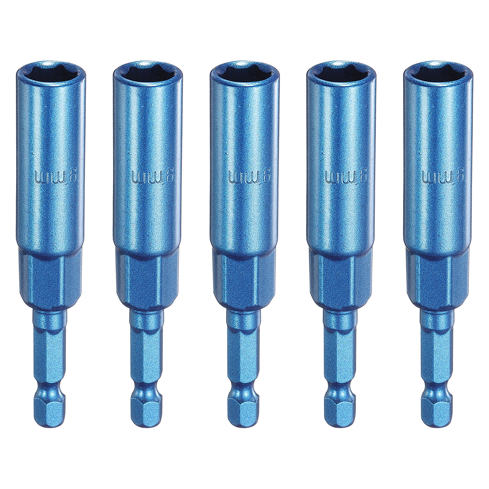 Uxcell 5pcs Hex Nut Driver Drill Bit 9mm 6-Points Socket 1/4" Hex Shank ...