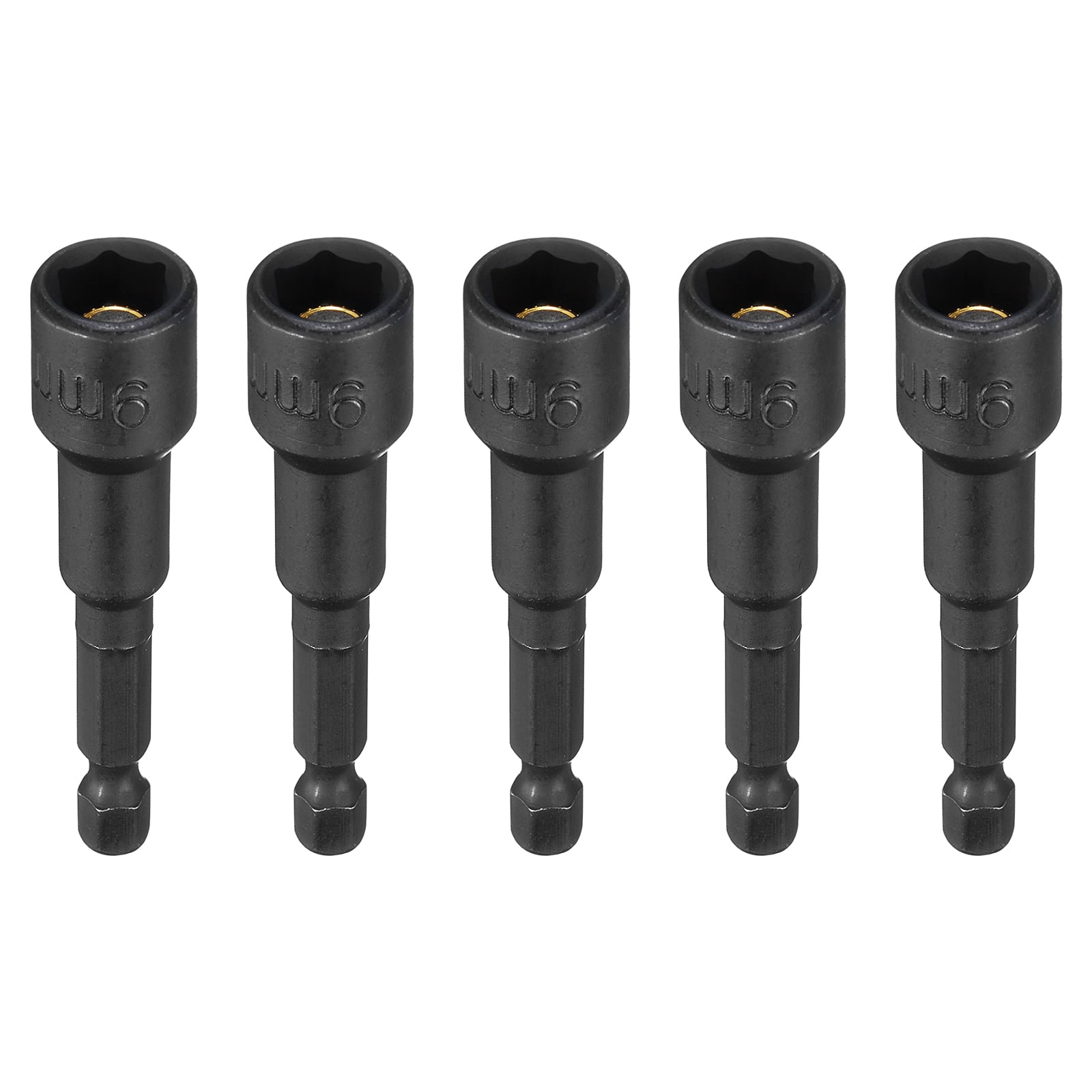 Uxcell 5pcs Hex Nut Driver Drill Bit 9mm 6-Points Socket 1/4" Hex Shank ...