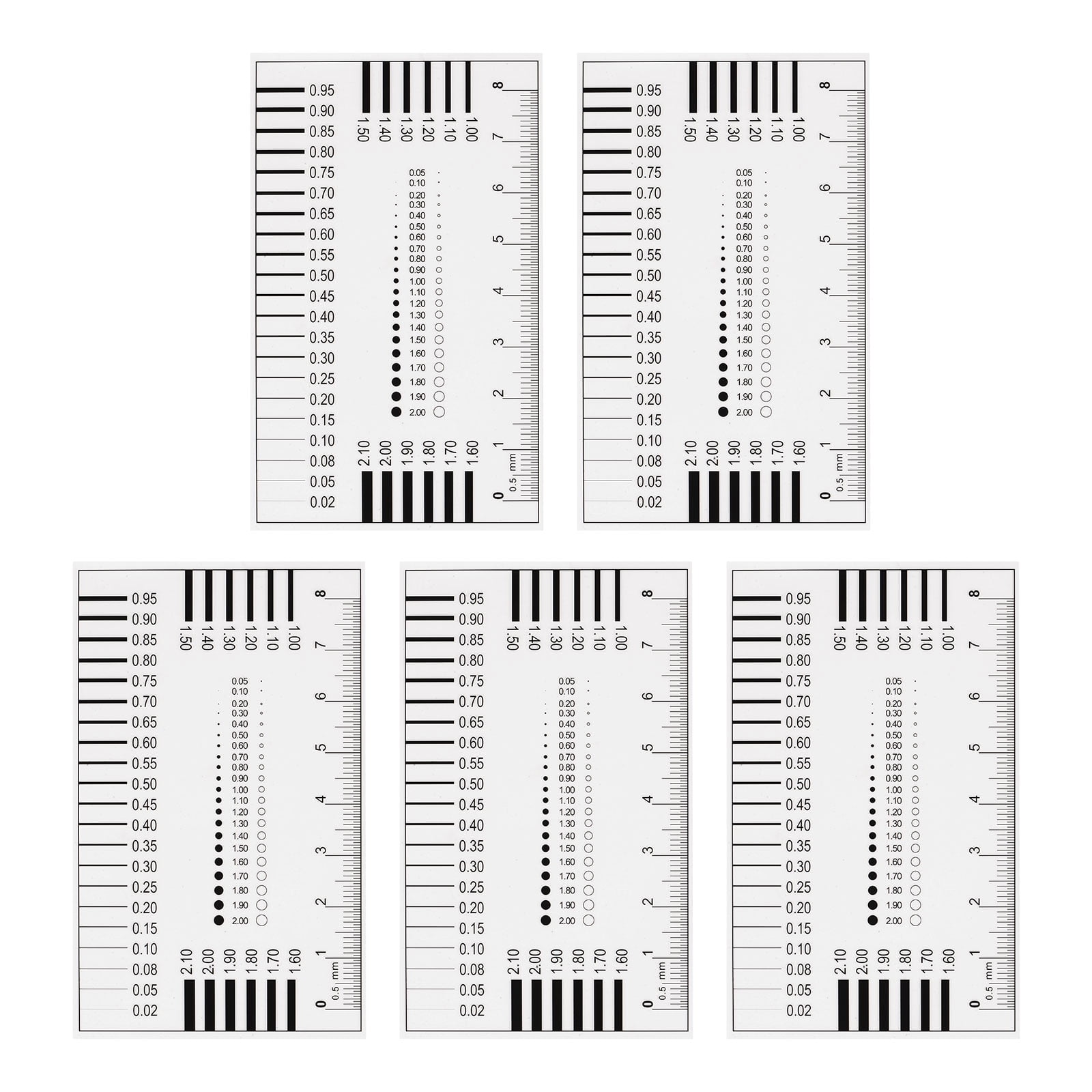 Uxcell 5pcs High Precision SEC Size Estimation Chart 8cm for Diameter ...