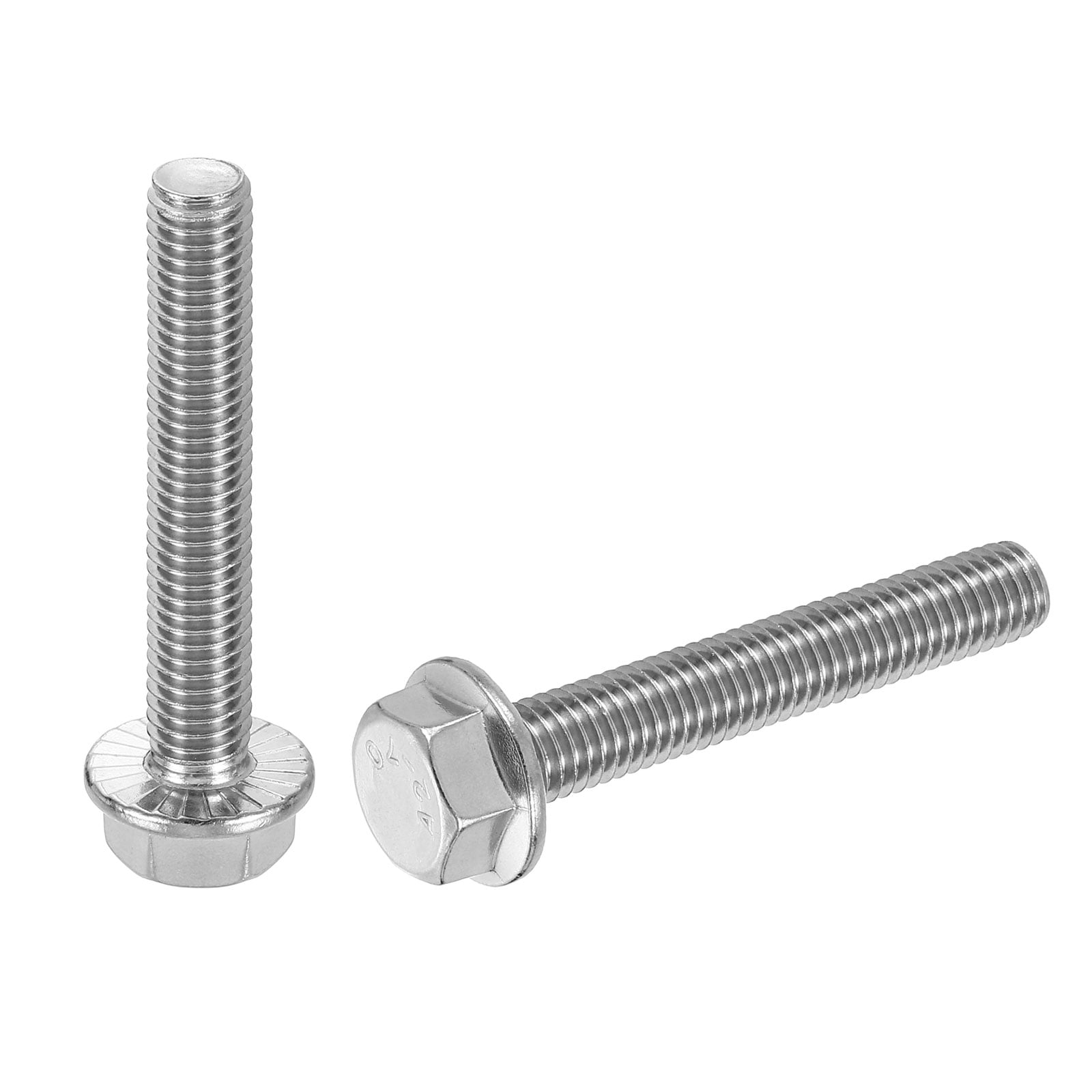 Uxcell 5pcs M8-1.25 x 50mm Flange Hex Head Bolt Fully Thread Metric DIN ...