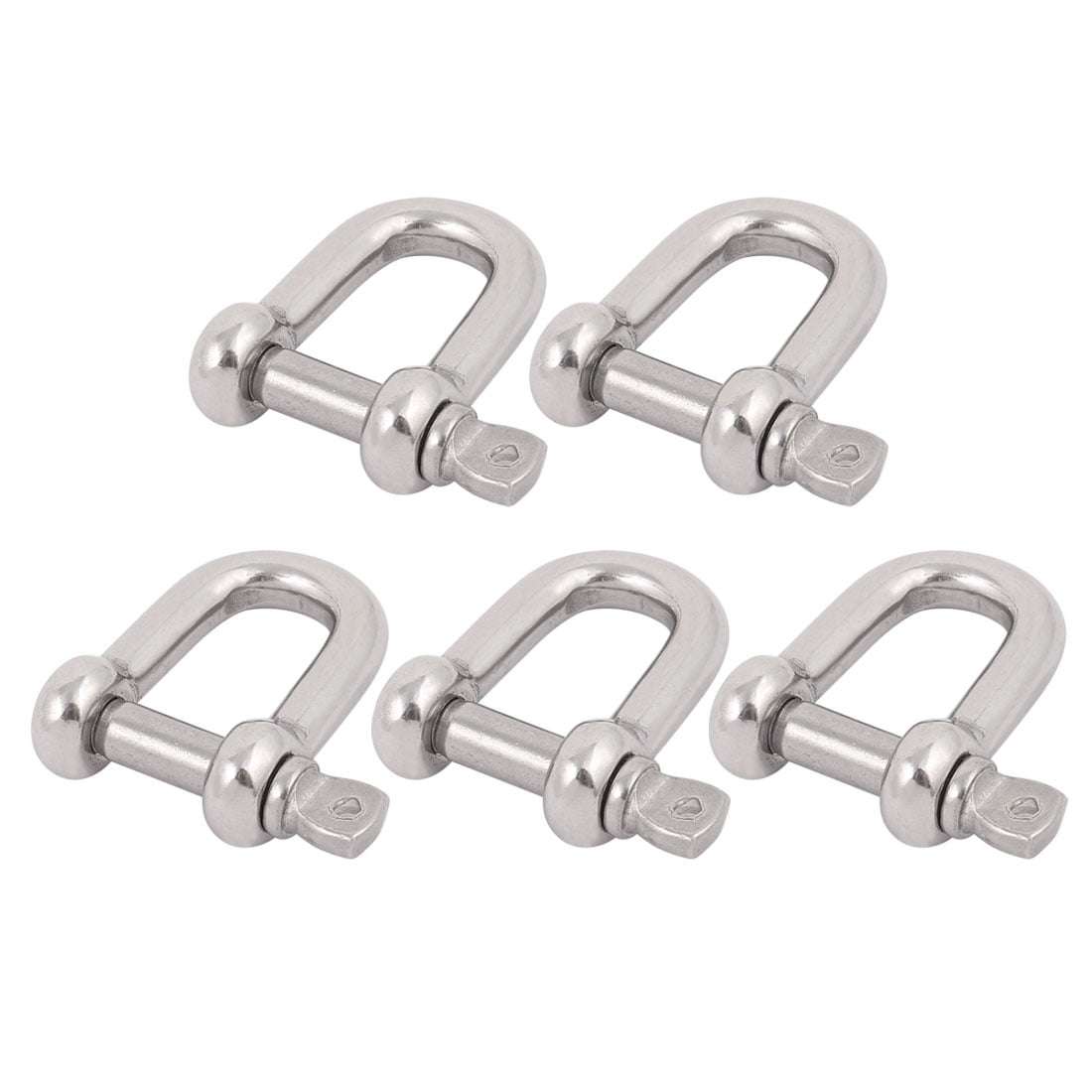 Uxcell 5pcs M8 Thread 304 Stainless Steel D Shape Shackle U Lock Wire ...