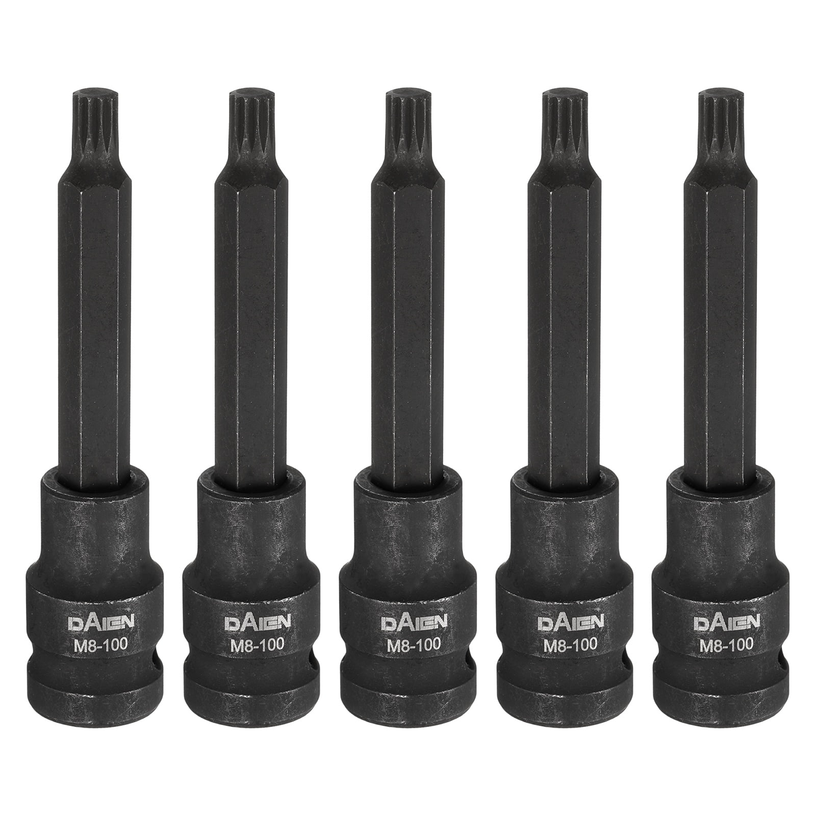 Uxcell 5pcs M8 Triple Square Bit Socket 100mm/3.94" Length 1/2" Square ...