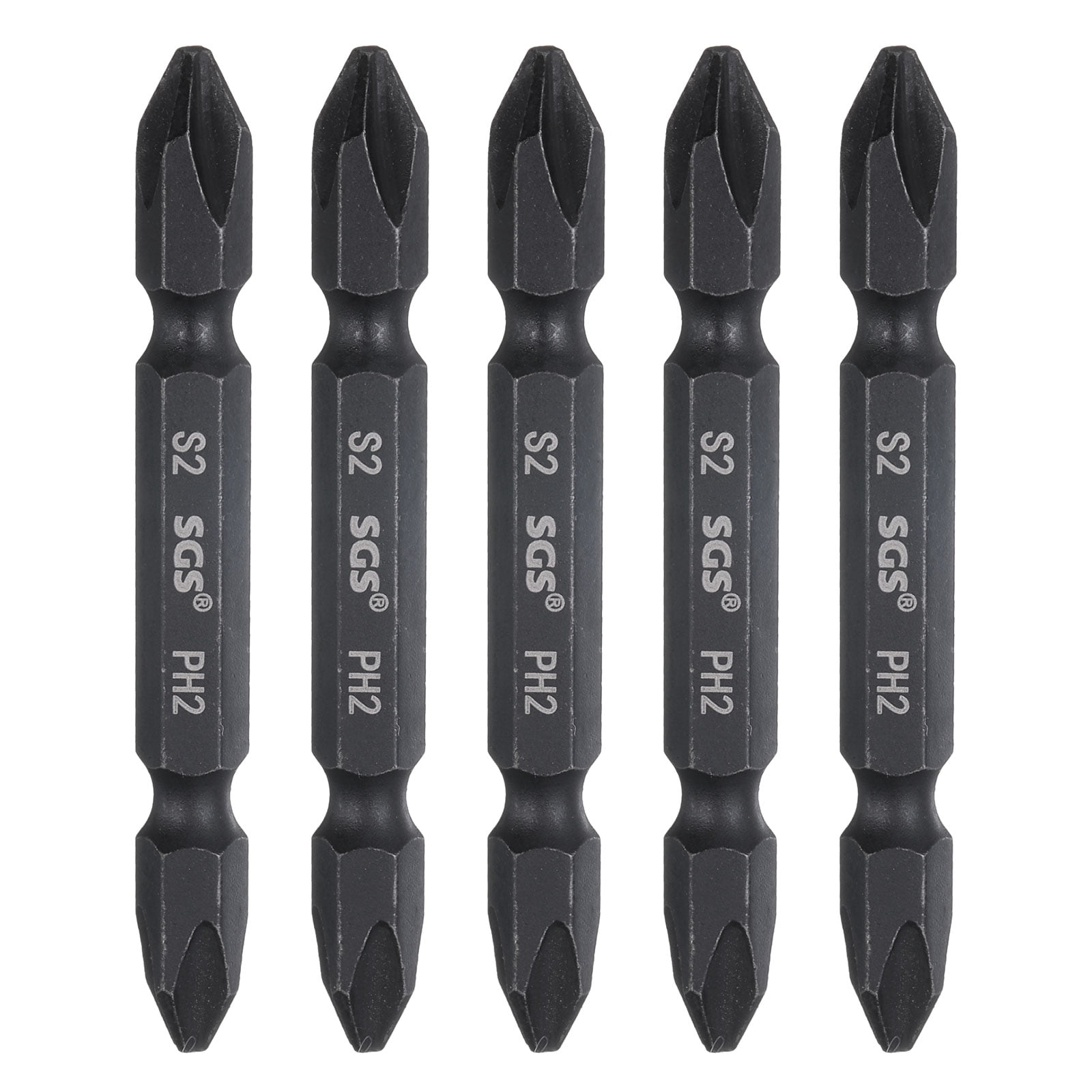 Uxcell 5pcs Magnetic Double Ended Screwdriver Bit 6.35mm PH2 2.56 ...