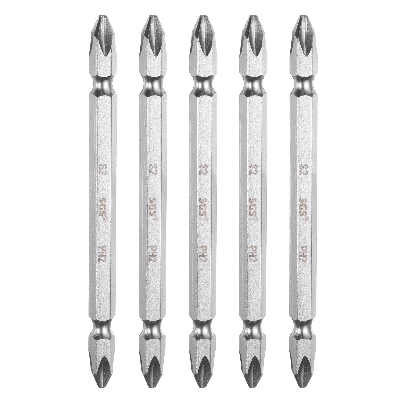 Uxcell 5pcs Magnetic Double Ended Screwdriver Bit 6.35mm PH2 4" Length ...