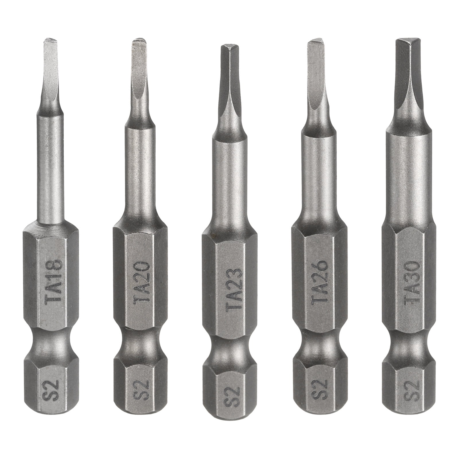 Uxcell 5pcs Magnetic Triangle Screwdriver Bit TA18-TA30 1/4" Hex Shank ...