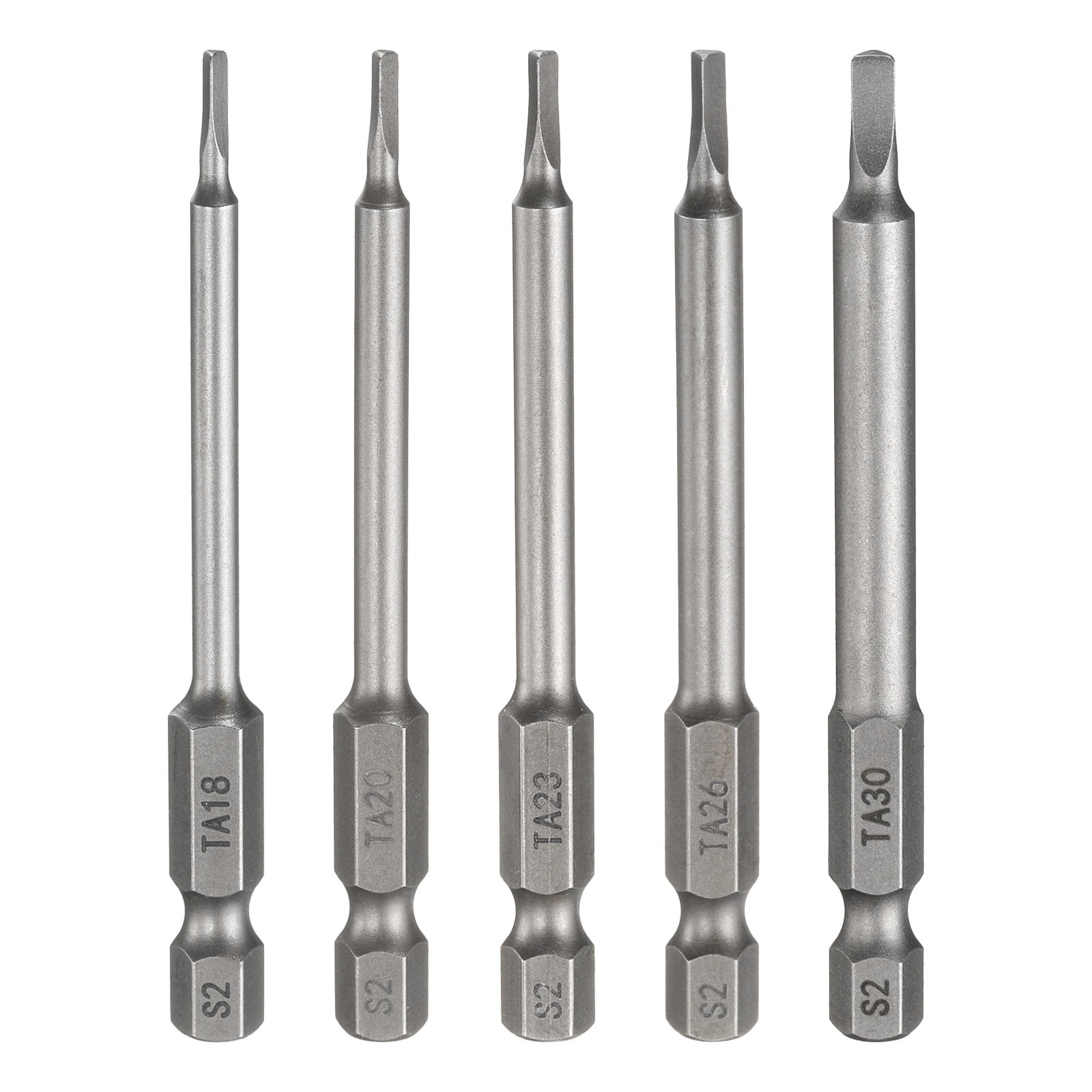 Uxcell 5pcs Magnetic Triangle Screwdriver Bit TA18-TA30 1/4" Hex Shank ...