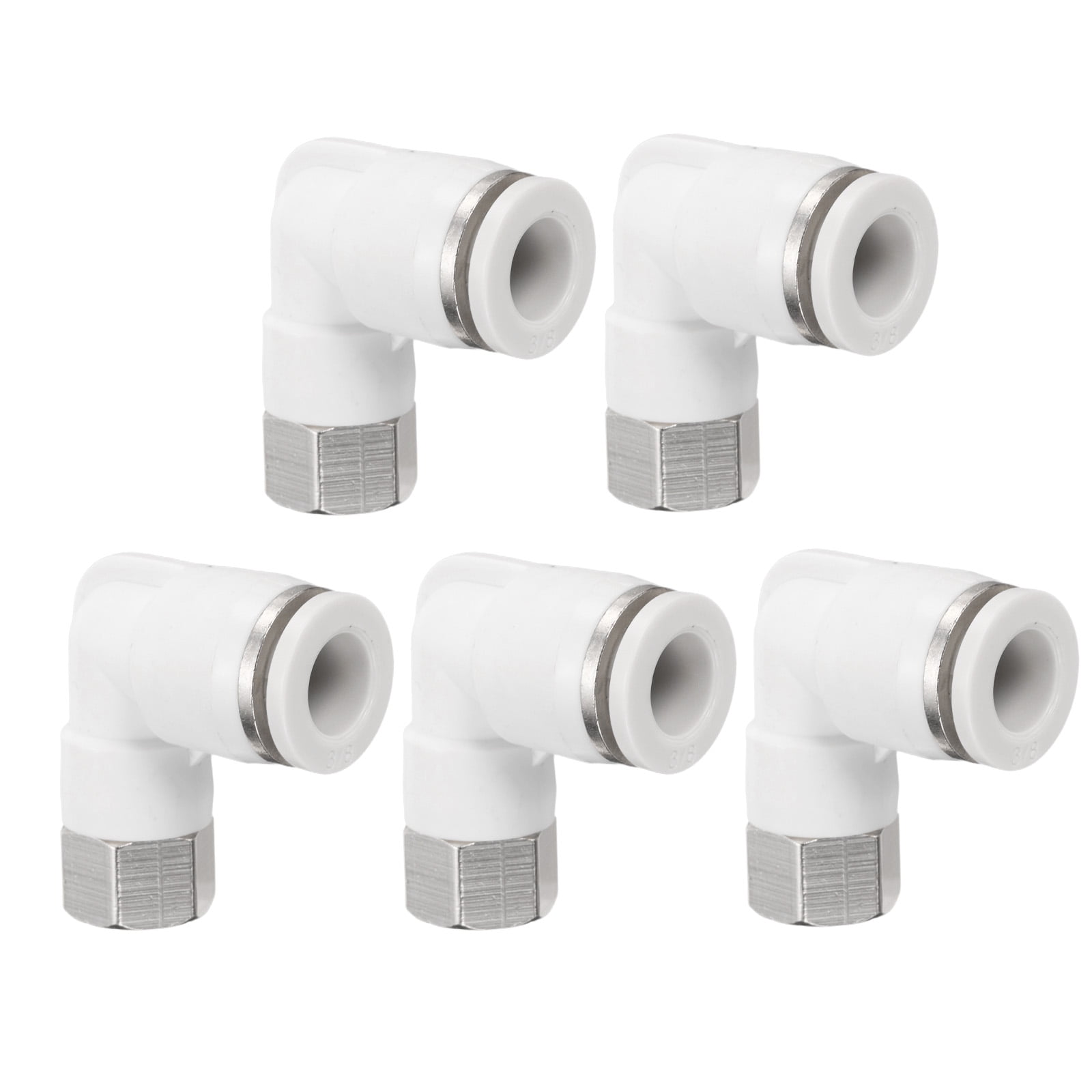 Uxcell 5pcs PLF3/8-N01 Pneumatic Female Elbow 3/8" Tube OD x 1/8" NPT 90 Degree Push to Connect ...