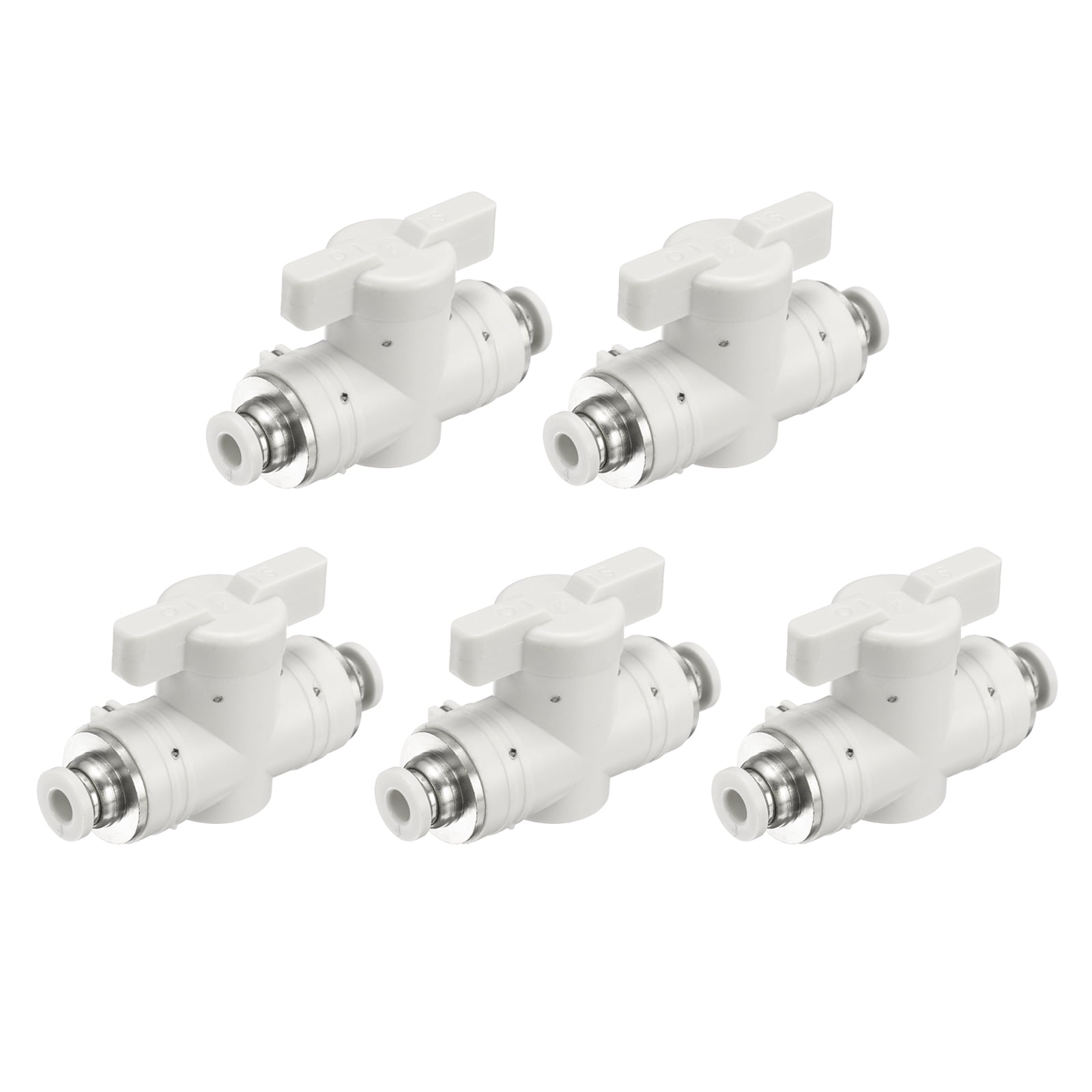 Uxcell 5pcs Pneumatic BUC Push to Connect Fitting Ball Valve 4mm Tube OD Air Flow Control Valve ...