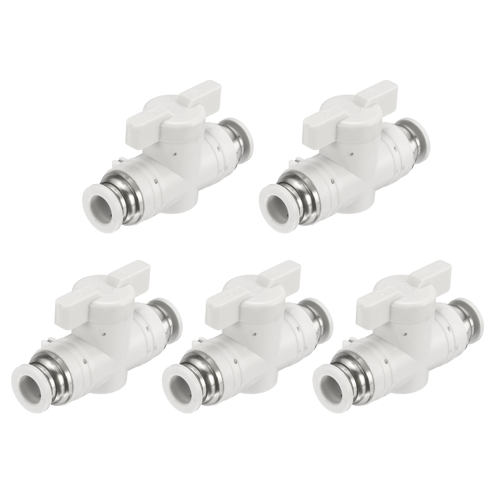 Uxcell 5pcs Pneumatic BUC Push to Connect Fitting Ball Valve 8mm Tube OD Air Flow Control Valve ...