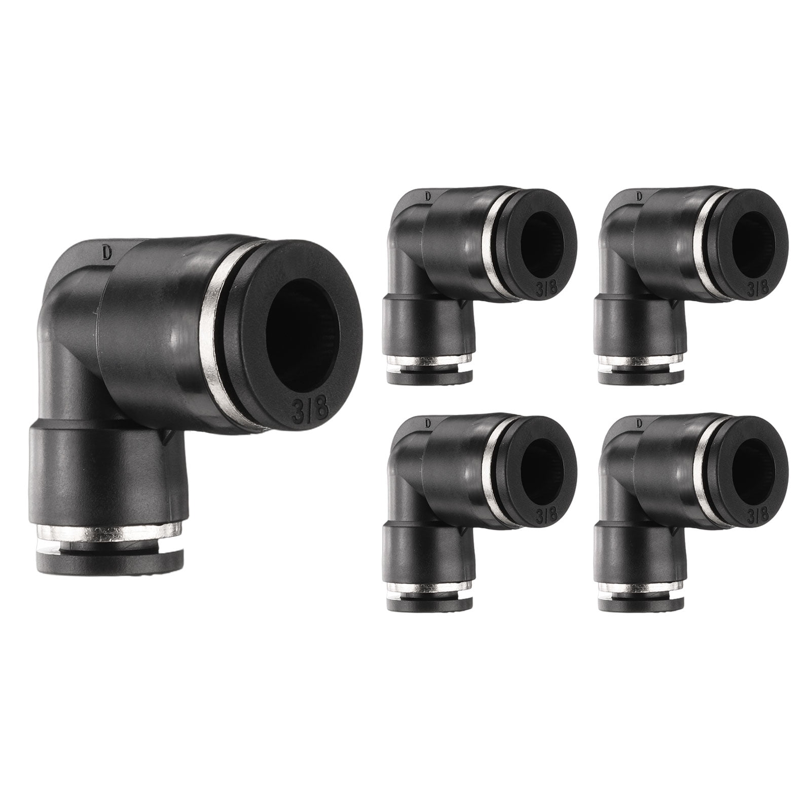 Uxcell 5pcs Push to Connect Fitting 3/8" 5/16" Tube OD 90 Degree Quick Connector Push to Connect ...