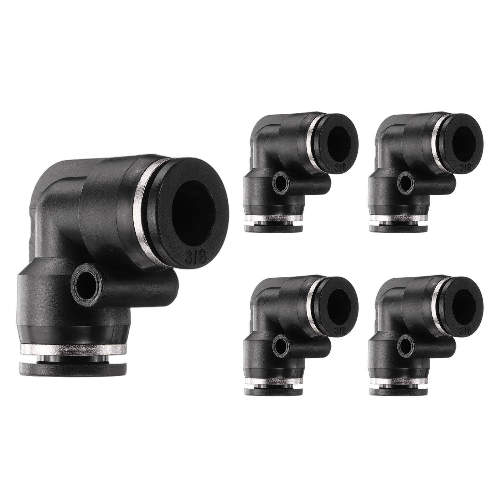 Uxcell 5pcs Push to Connect Fitting 3/8" Tube OD 90 Degree Quick Connector Push to Connect ...