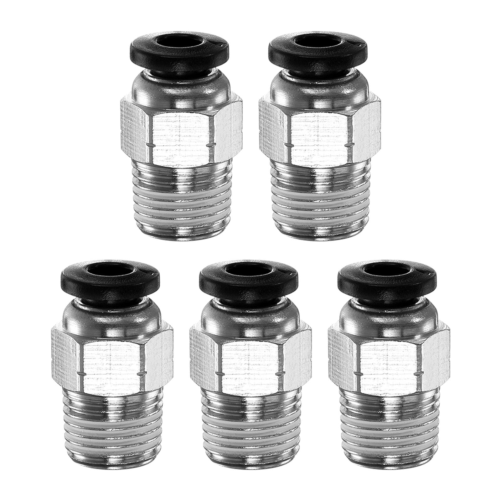 Uxcell 5pcs Push to Connect Fitting 4mm Tube OD x 1/8" NPT Thread Male ...
