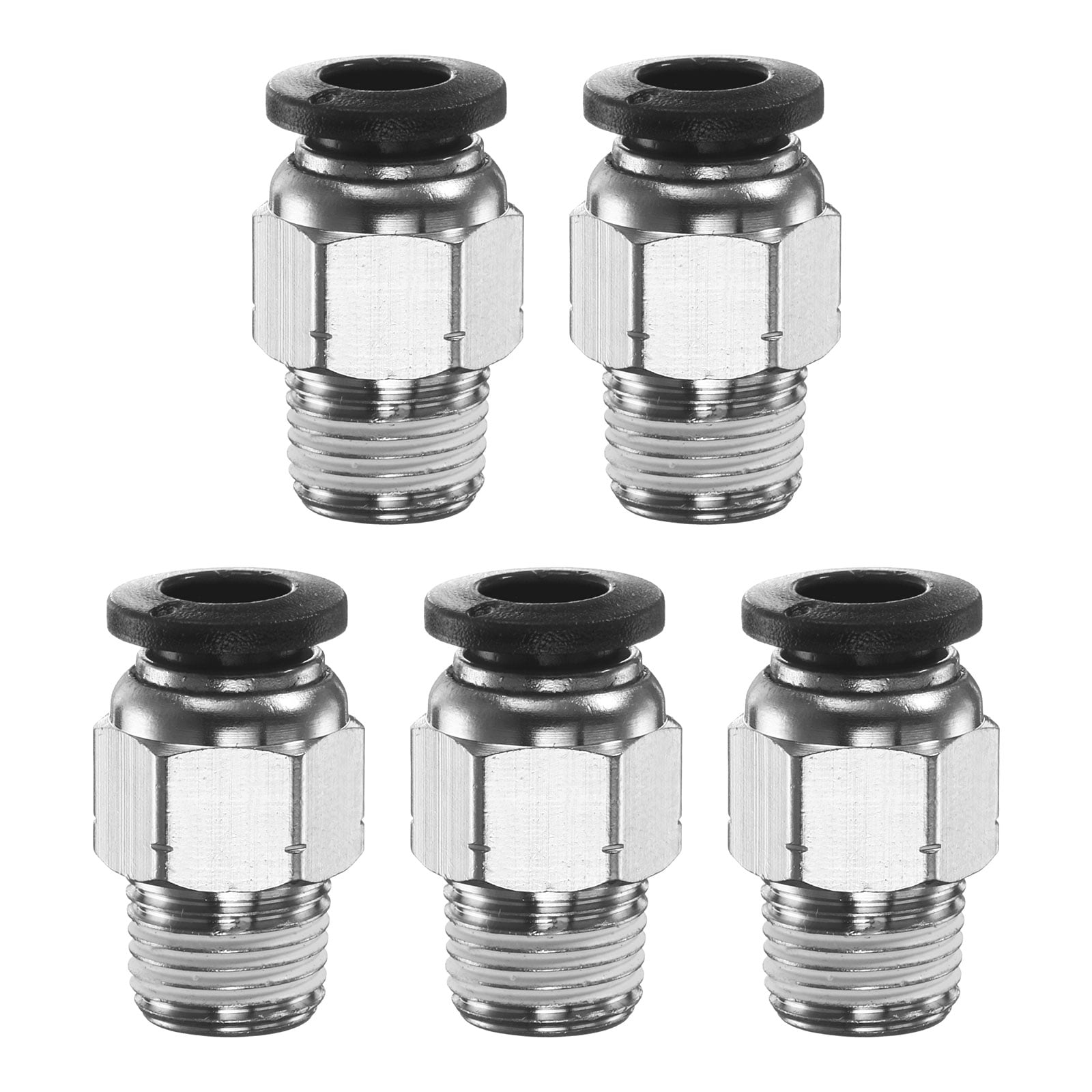 Uxcell 5pcs Push to Connect Fitting 6mm Tube OD x 1/8" NPT Thread Male ...