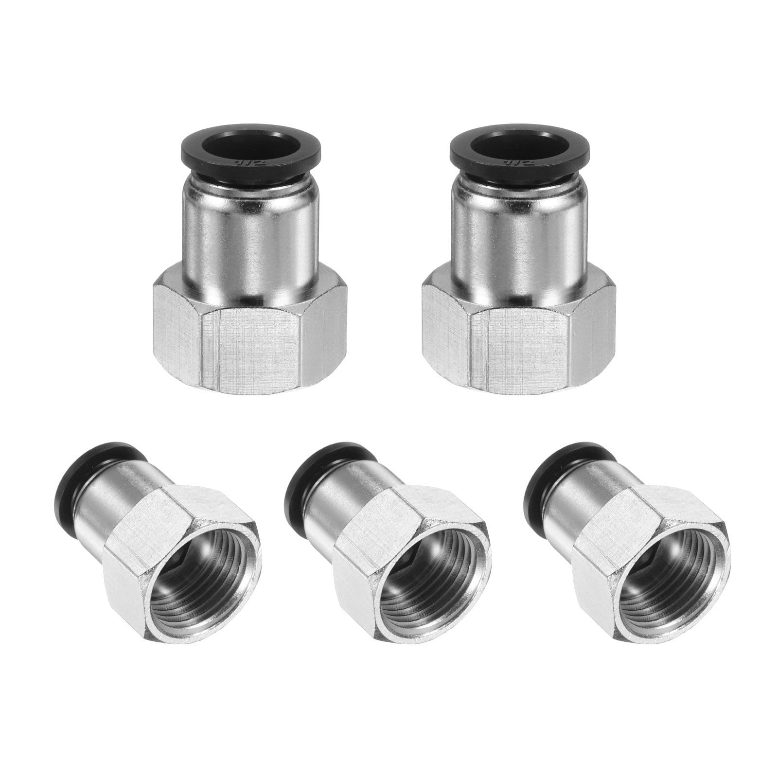 Uxcell 5pcs Push to Connect Fittings 1/2" Tube OD x 1/2" NPT Thread ...