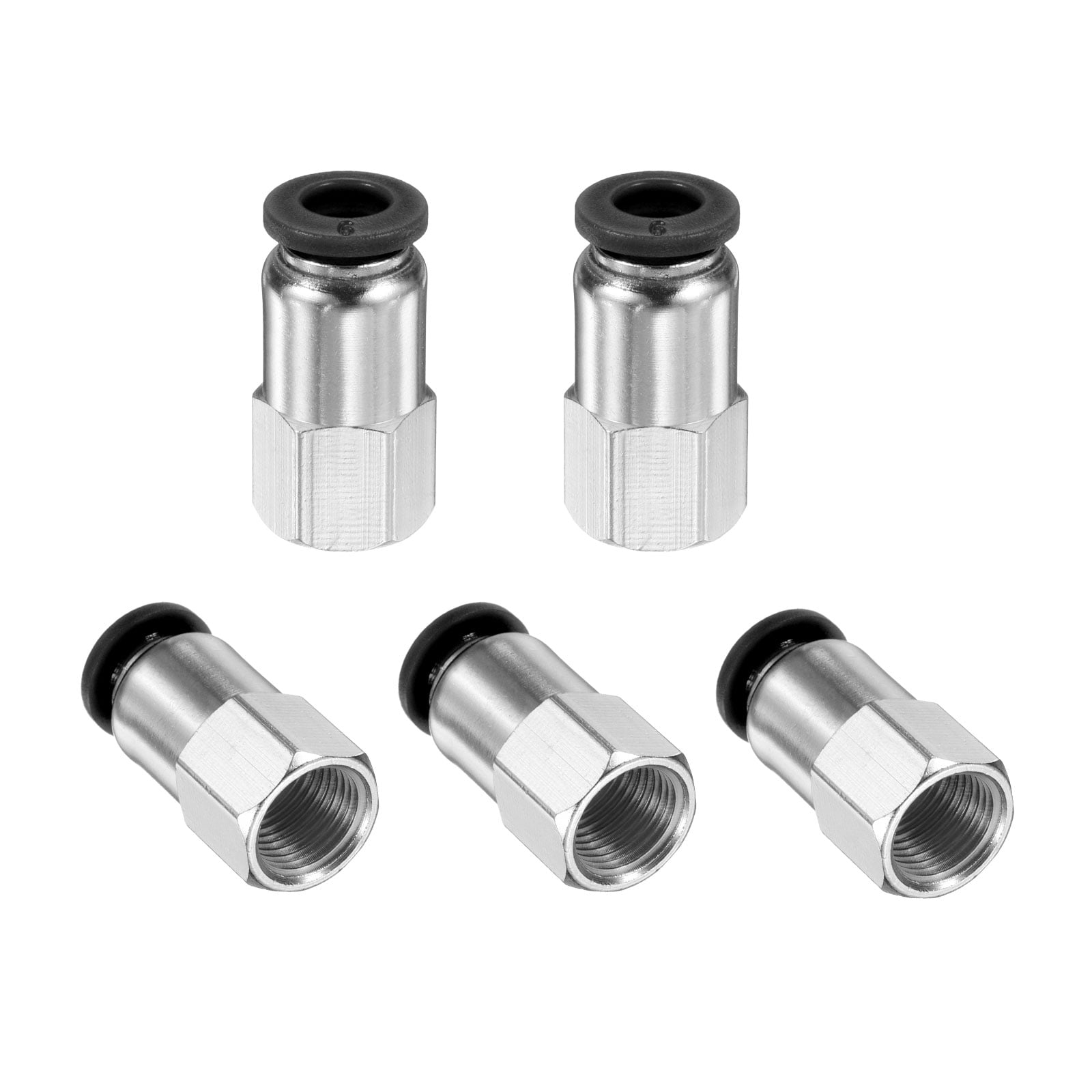Uxcell 5pcs Push to Connect Fittings 6mm Tube OD x 1/8" NPT Thread Female Straight Pneumatic ...