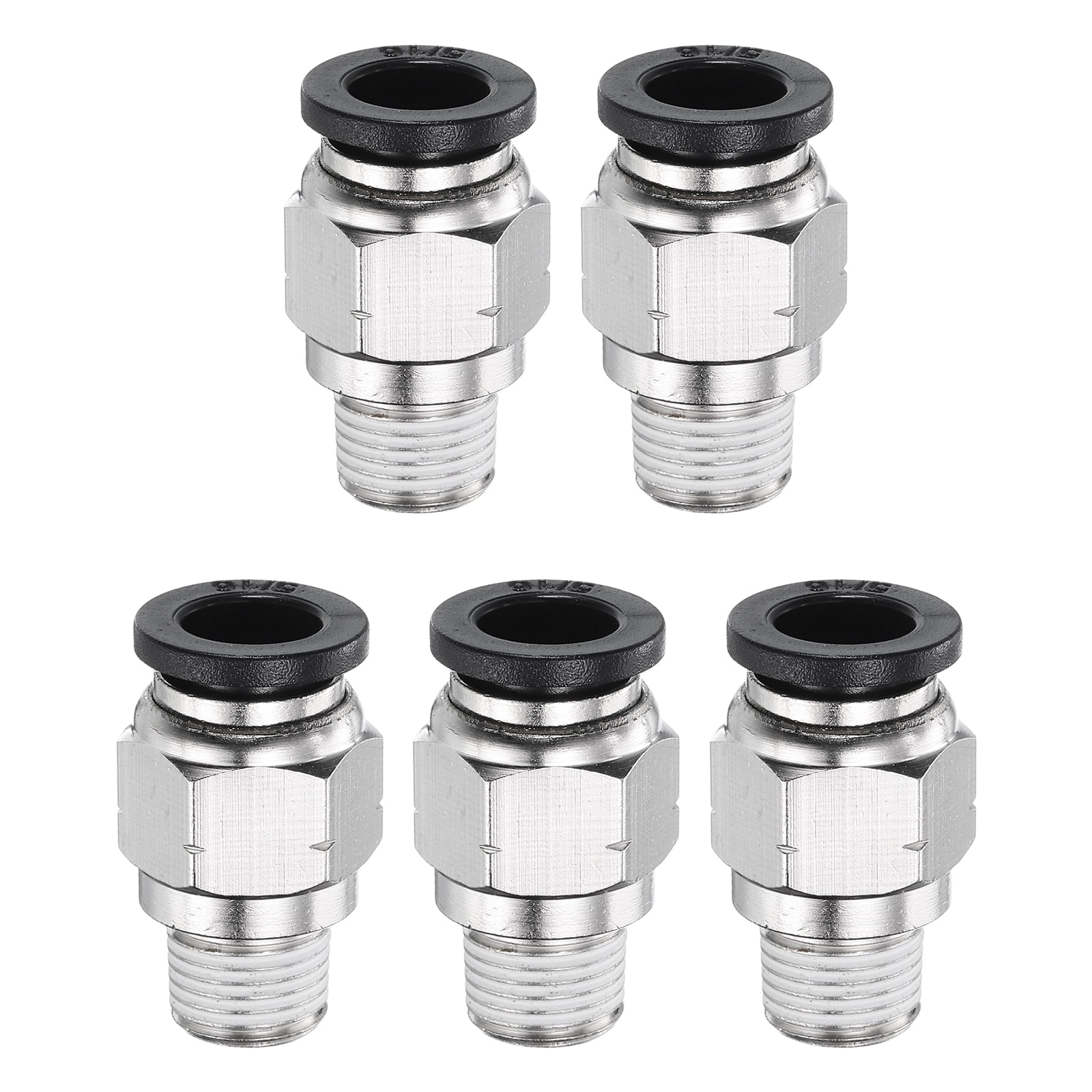 Uxcell 5pcs Push to Connect Fitting 5/16" x 1/8" Thread Brass Straight Union, Black - Walmart.com