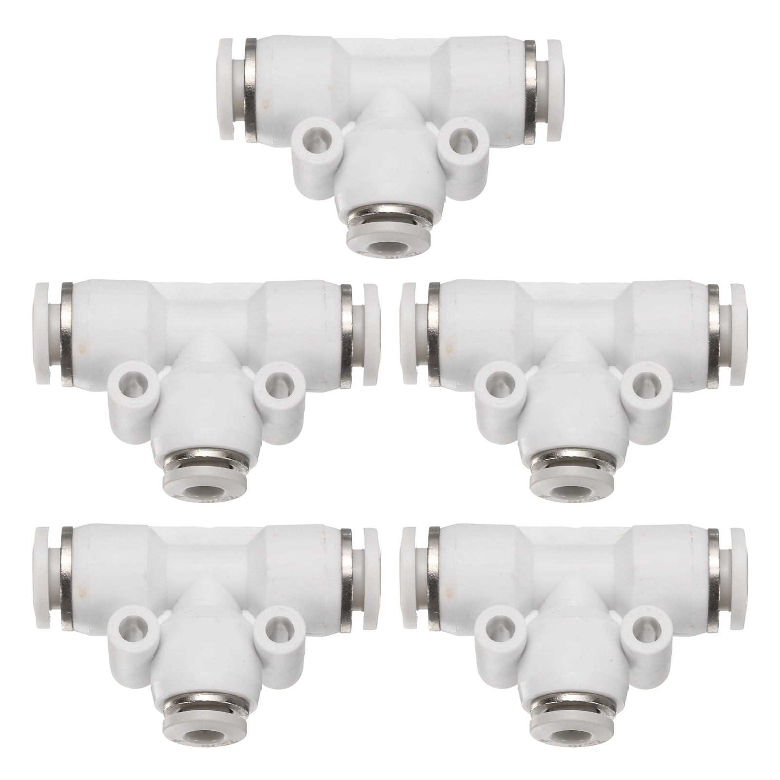 Uxcell 5pcs Push to Connect Fittings 1/4 Inch Tube OD x 5/32 Inch OD, Tee Plastic Quick Connect ...