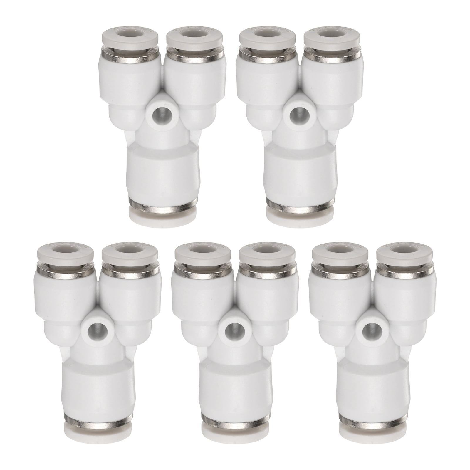 Uxcell 5pcs Push to Connect Fittings 1/4 Inch Tube OD x 5/32 Inch OD, Tee Plastic Quick Connect ...