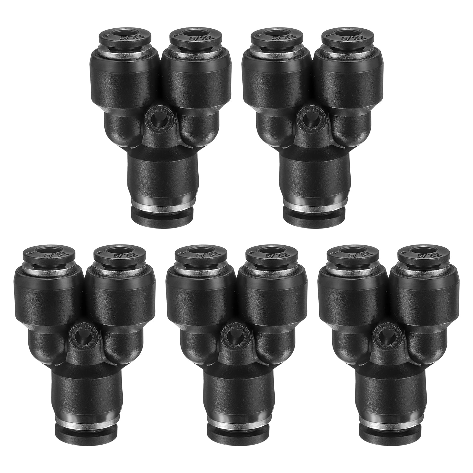 Uxcell 5pcs Push to Connect Fittings 1/4" Tube OD x 5/32" OD Push Lock Connectors Black ...