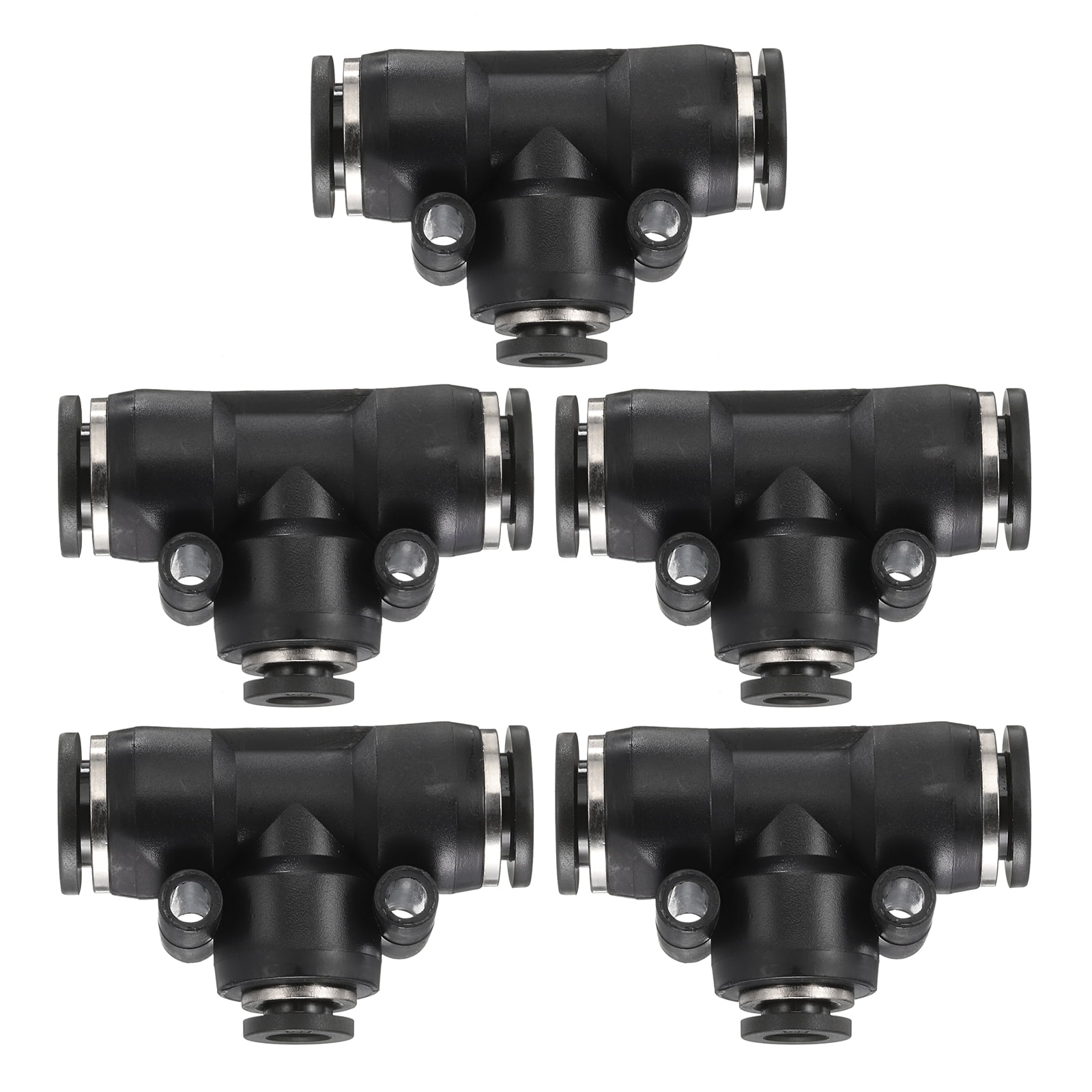 Uxcell 5pcs Push to Connect Fittings 3/8" Tube OD x 1/4" OD Push Lock Connector Black - Walmart.com