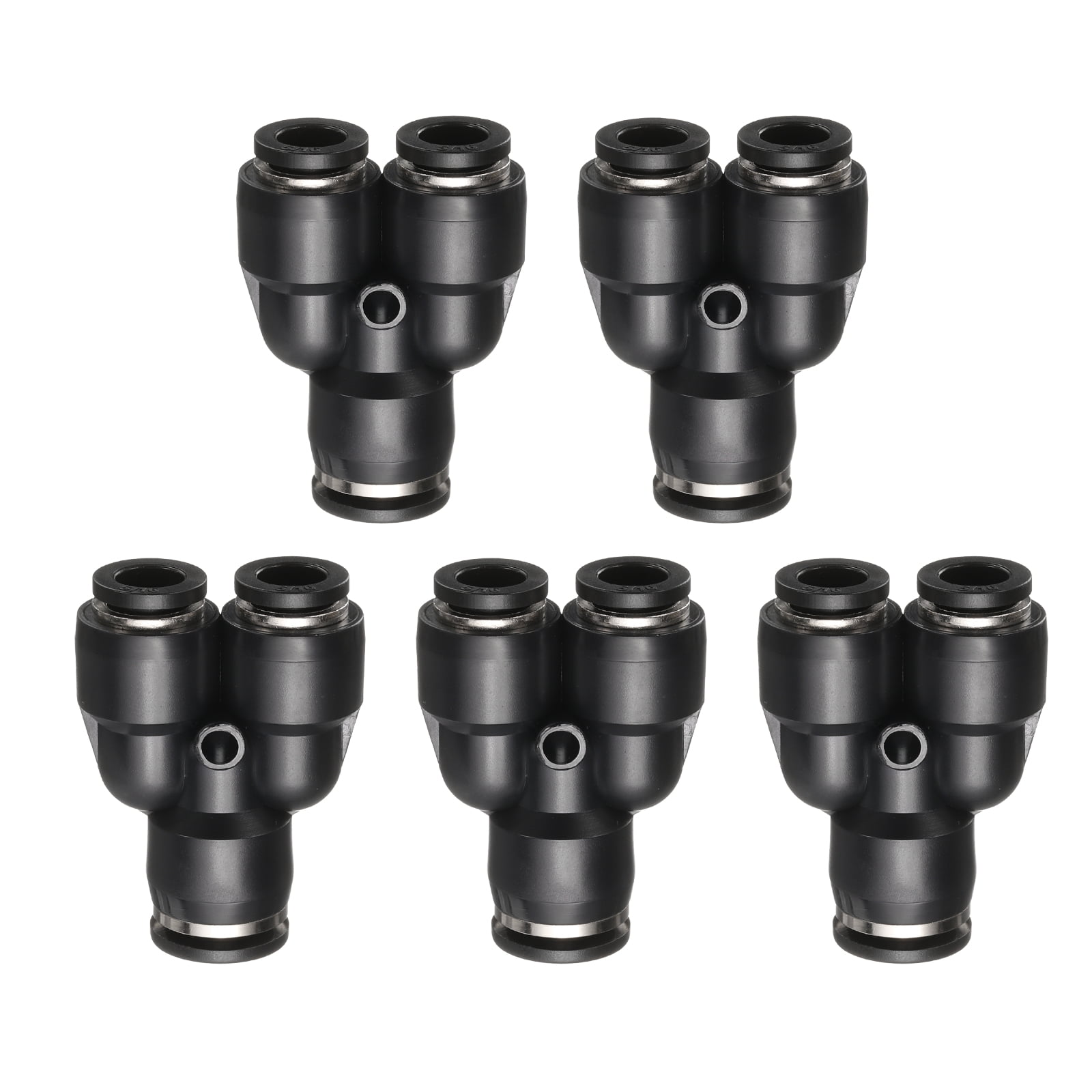 Uxcell 5pcs Push to Connect Fittings 3/8 Inch Tube OD x 5/16 Inch OD, Tee Plastic Quick Connect ...