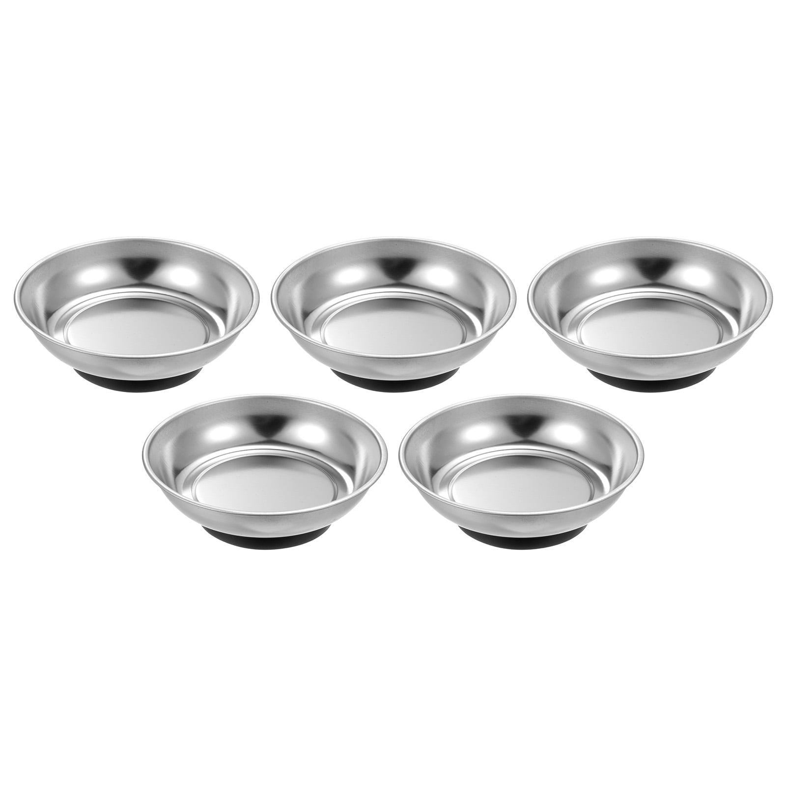 Uxcell 5pcs Round Magnetic Tray 4" x 1.26" Stainless Steel Magnet Tool ...