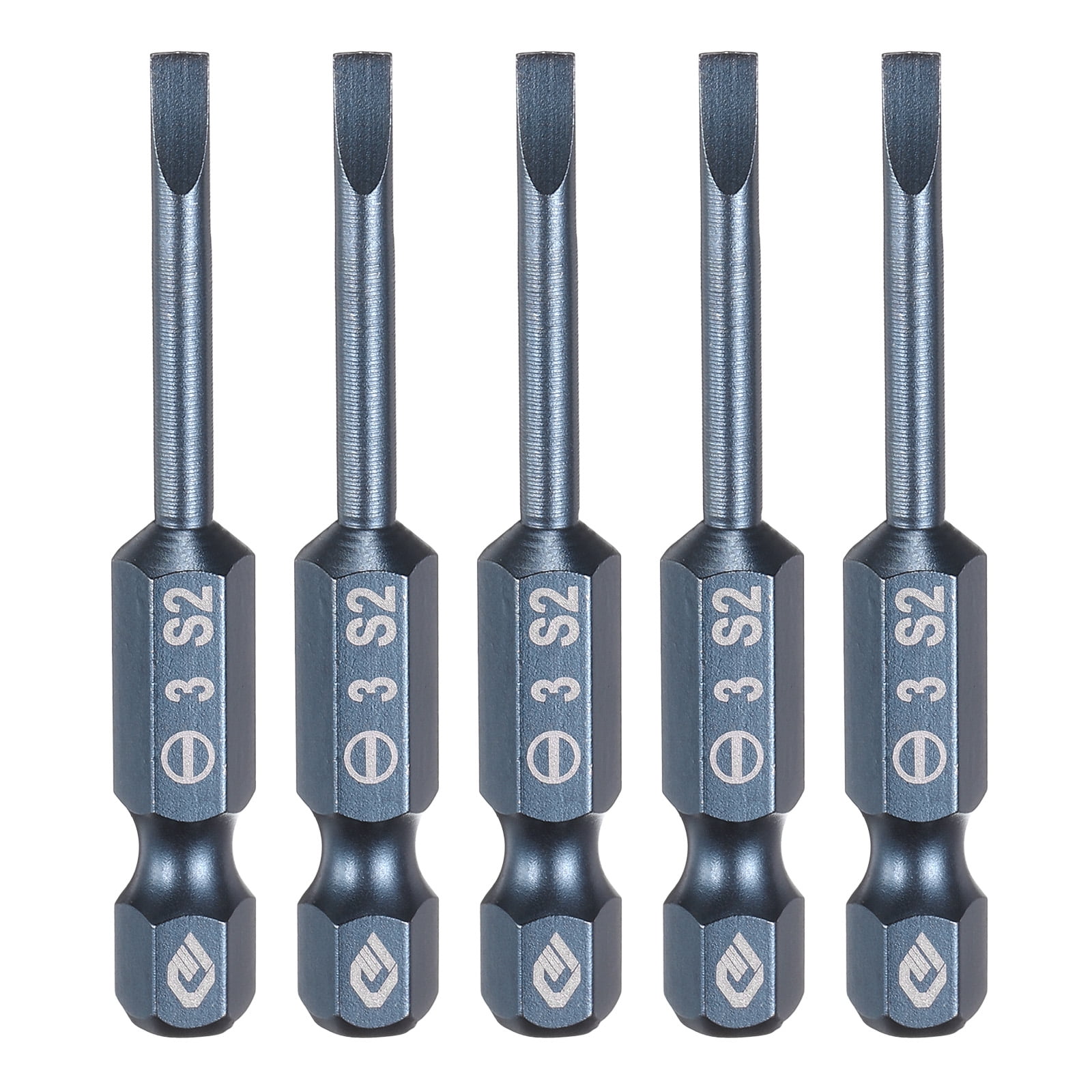 Uxcell 5pcs SL3 Magnetic Slotted Screwdriver Bits 3mm S2 Steel Flat ...
