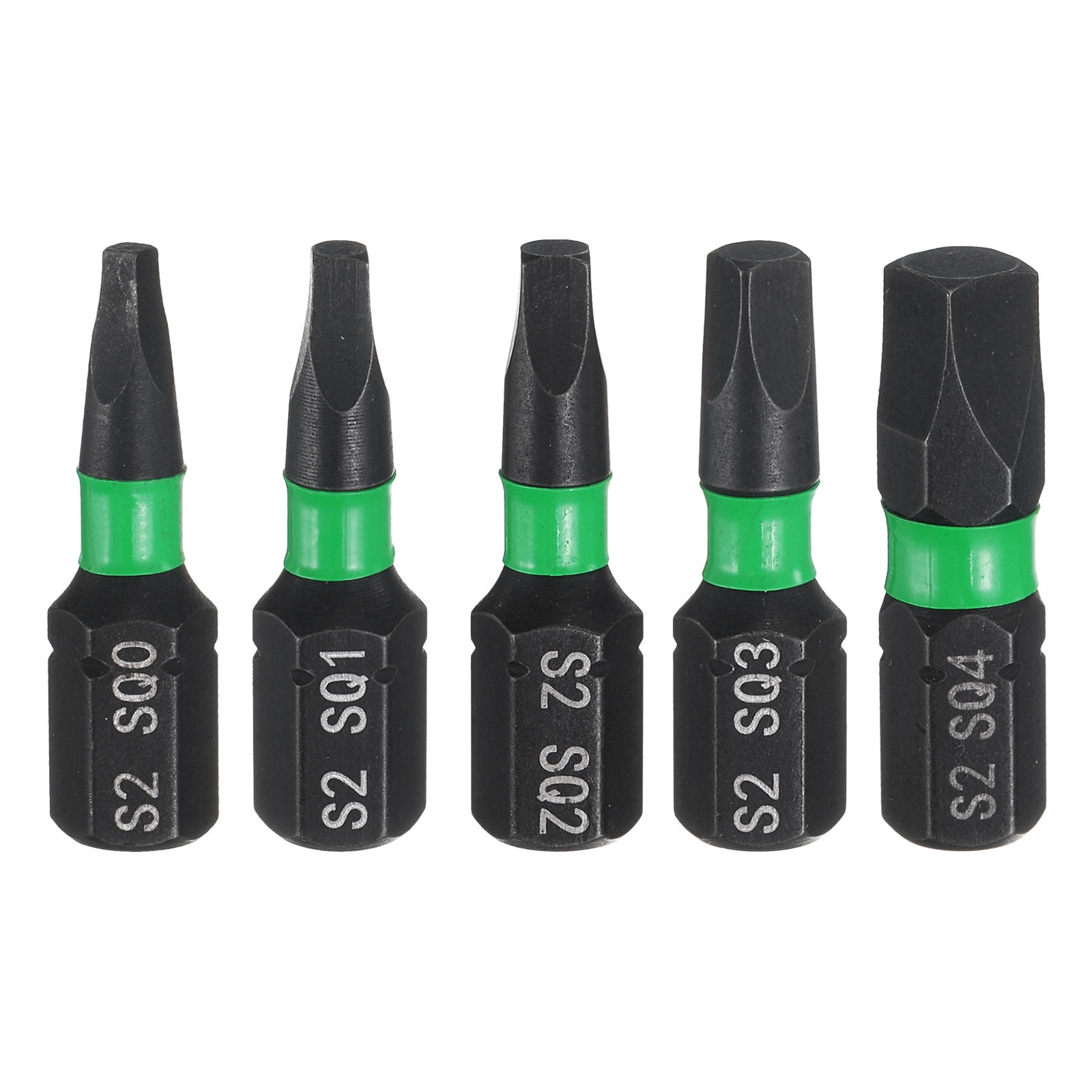 Uxcell 5pcs SQ0-SQ4 Square Screwdriver Bit 1/4" Hex Shank 25mm/1 ...