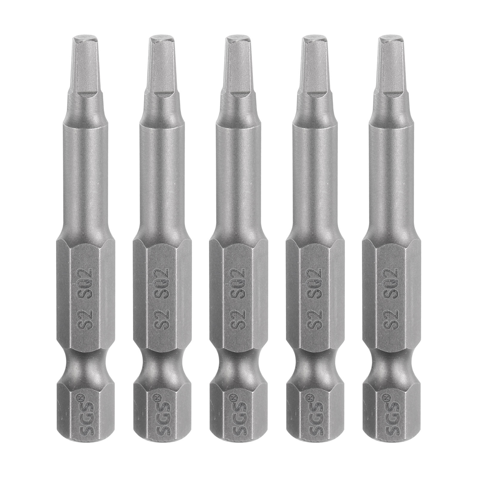 Uxcell 5pcs Square Screwdriver Bit SQ2 1/4" Hex Shank 50mm/2" Length ...