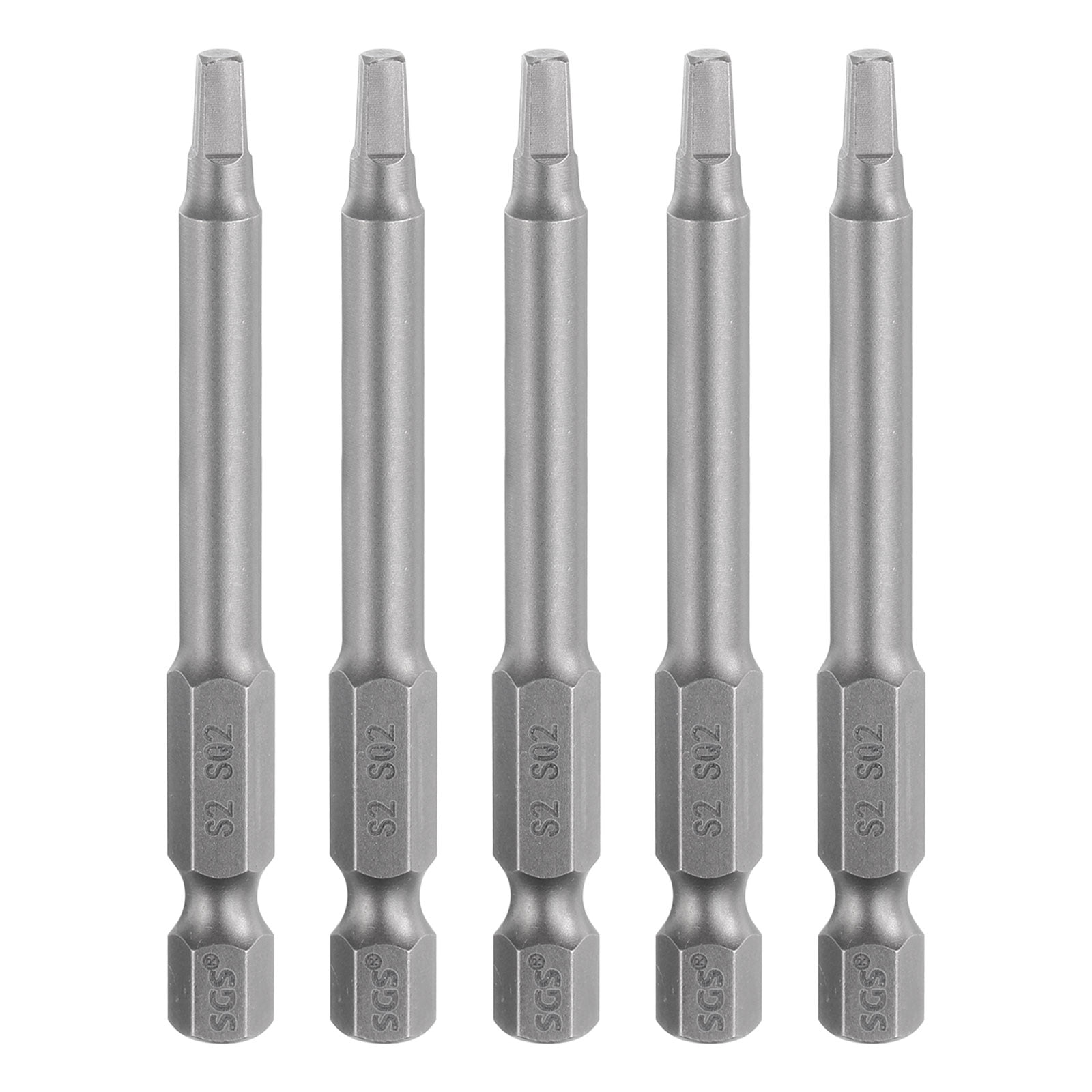 Uxcell 5pcs Square Screwdriver Bit SQ2 1/4" Hex Shank 65mm/2.6" Length ...